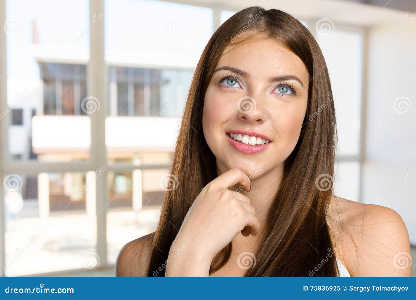 Attractive Young Woman Thinking Deeply Stock Image - Image of copy ...