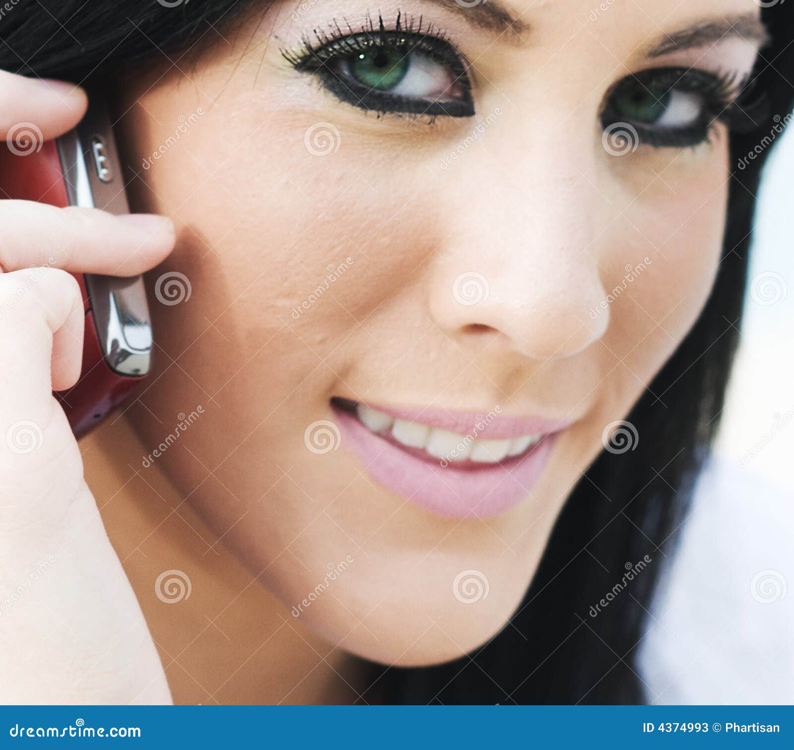 Attractive Young Woman Using Cell Phone Stock Image - Image of ...