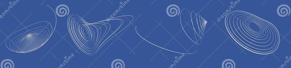 Attractor Rossler Mathematical Model Set Stock Illustration ...