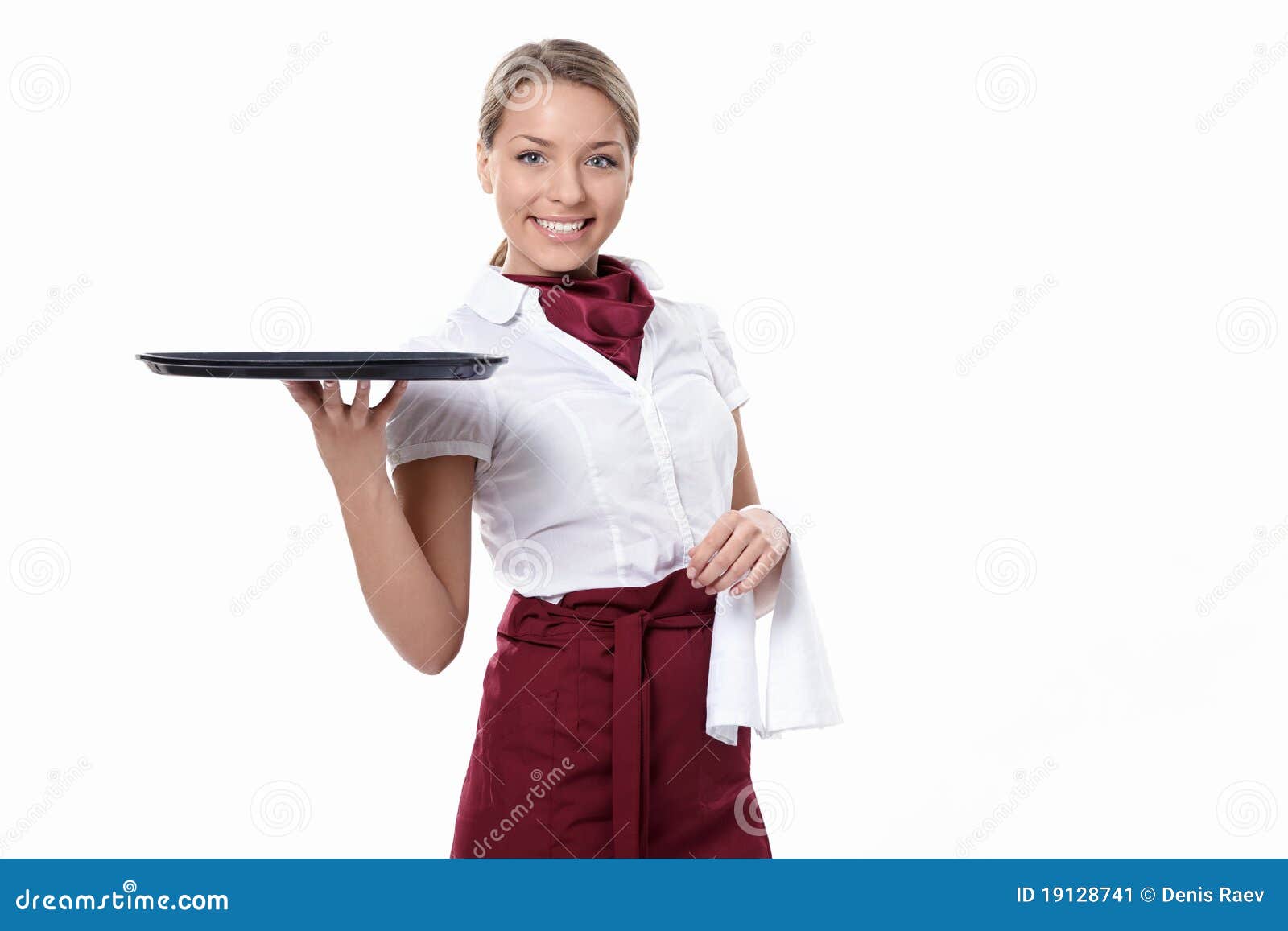 Attraktive Kellnerin stockbild. Bild von angestellter - 19128741