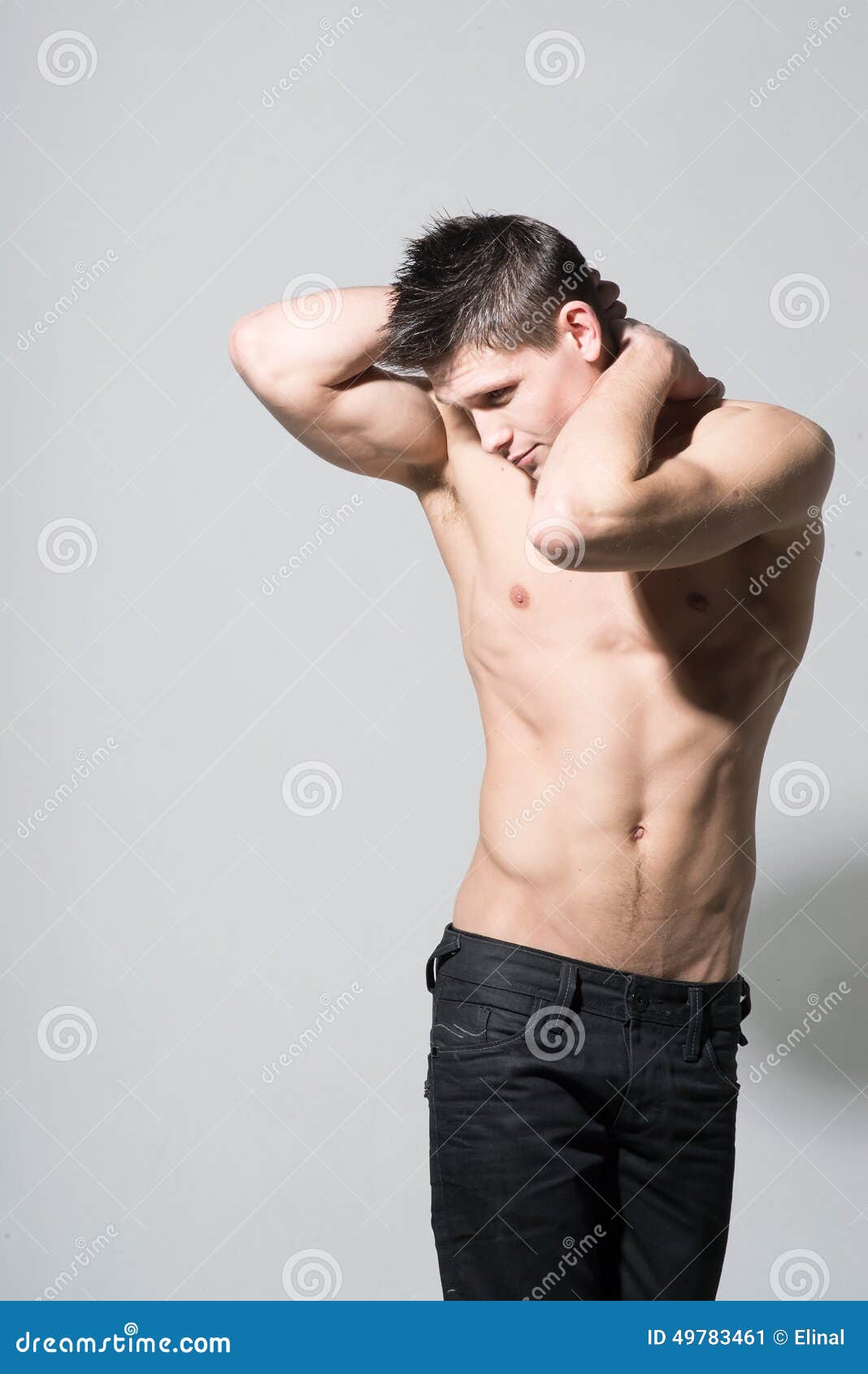 Attraktiver Athletischer Mann, Nackter Torso Stockbild - Bild von ...