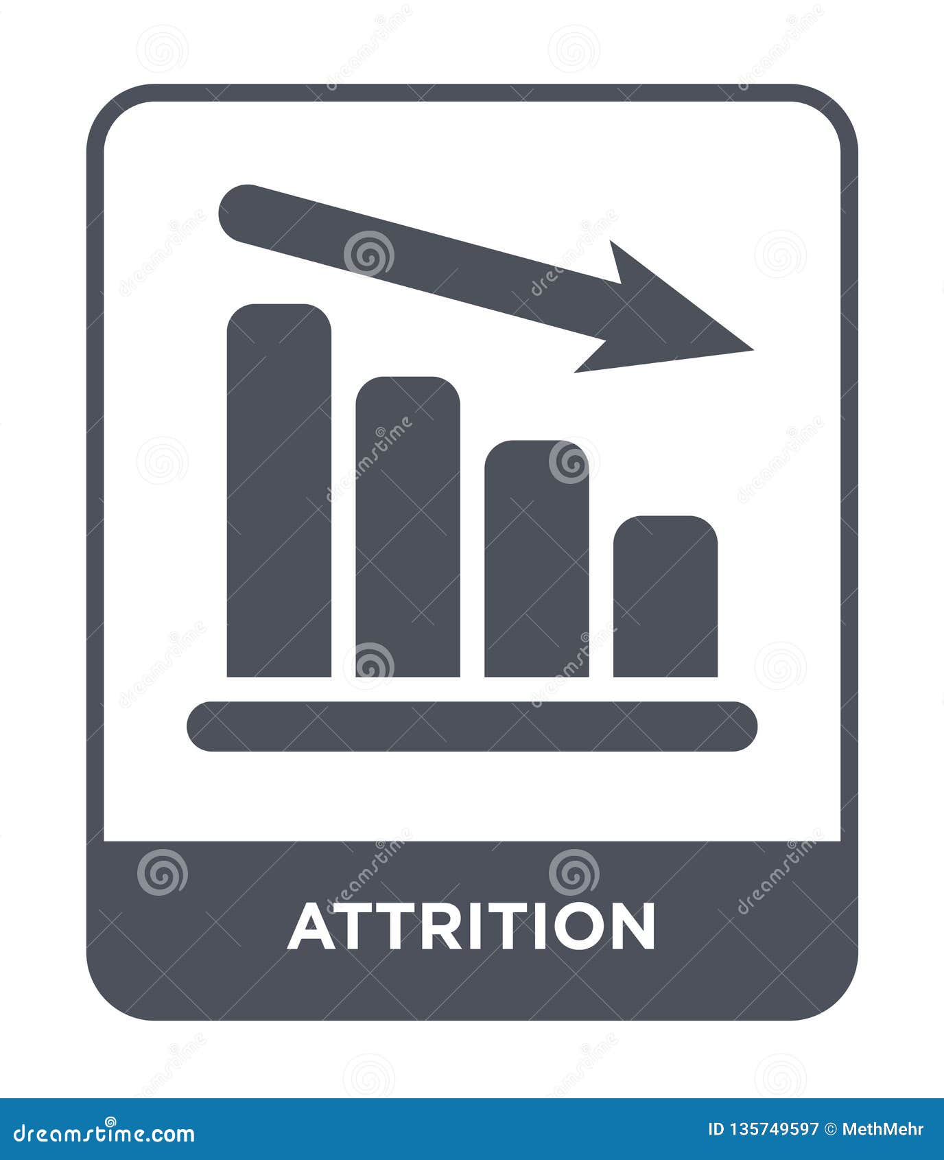 Attrition Icon In Trendy Design Style Attrition Icon Isolated On White Background Stock Vector