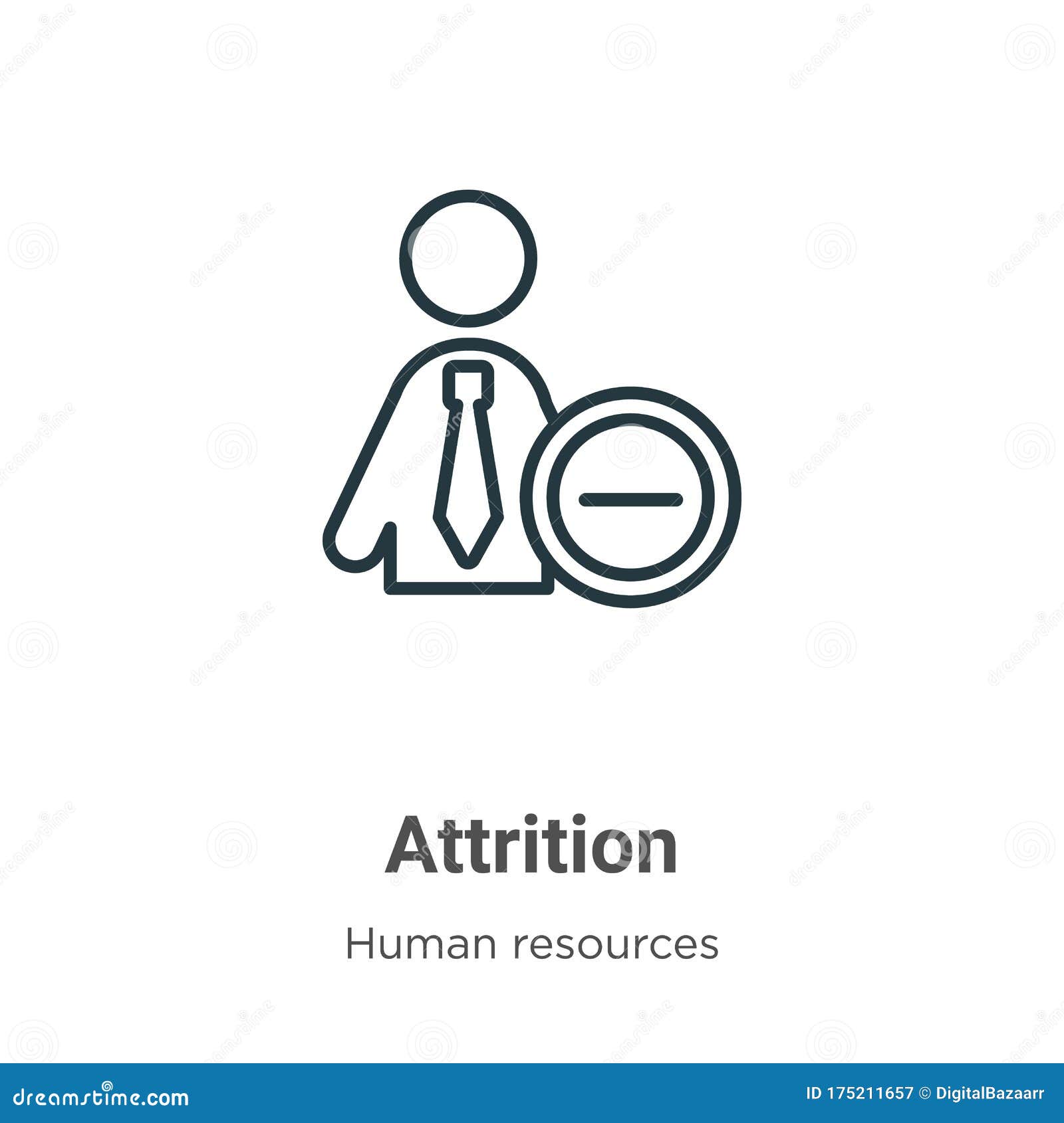 Attrition Outline Vector Icon. Thin Line Black Attrition Icon, Flat ...