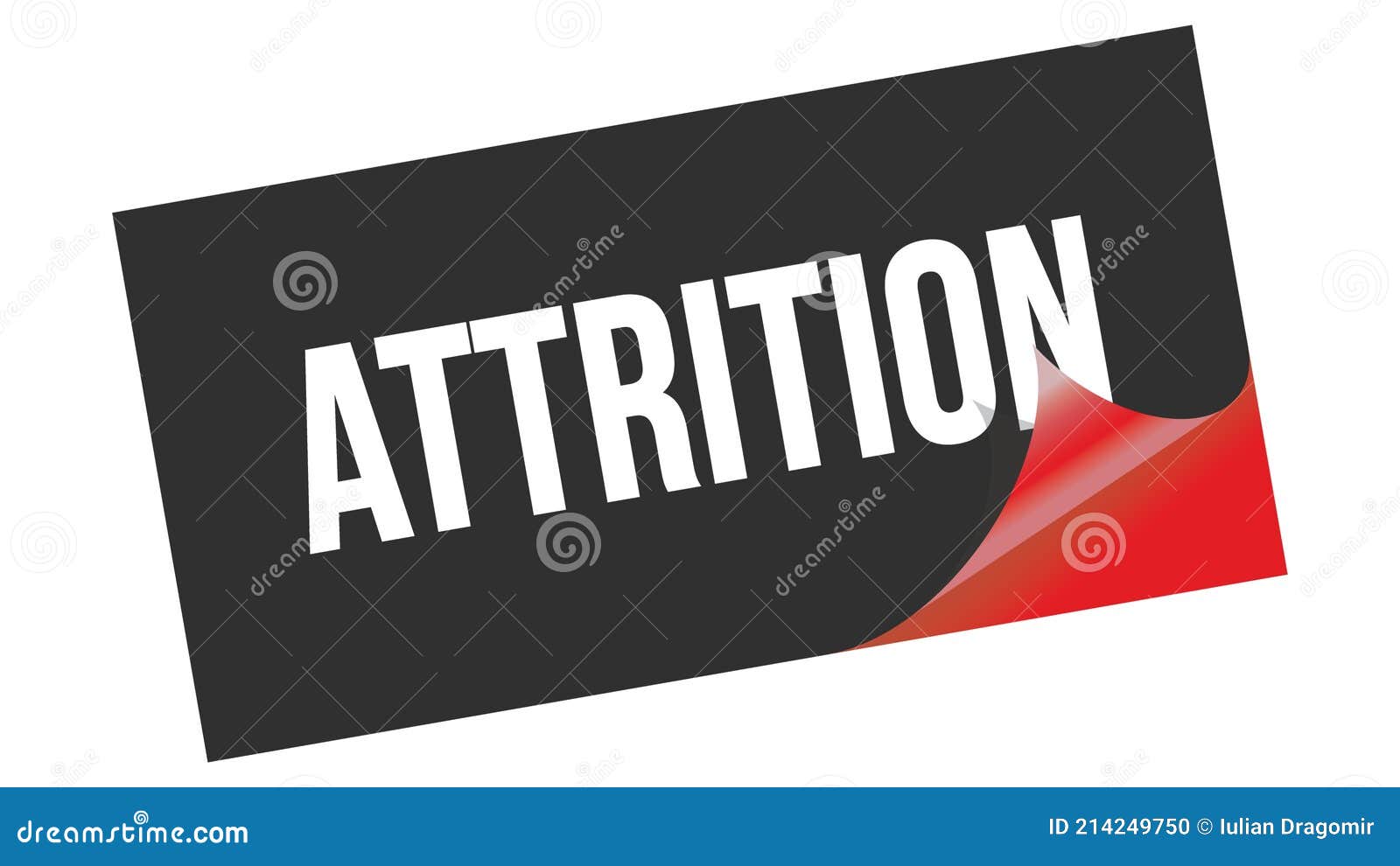 ATTRITION Text on Black Red Sticker Stamp Stock Illustration ...