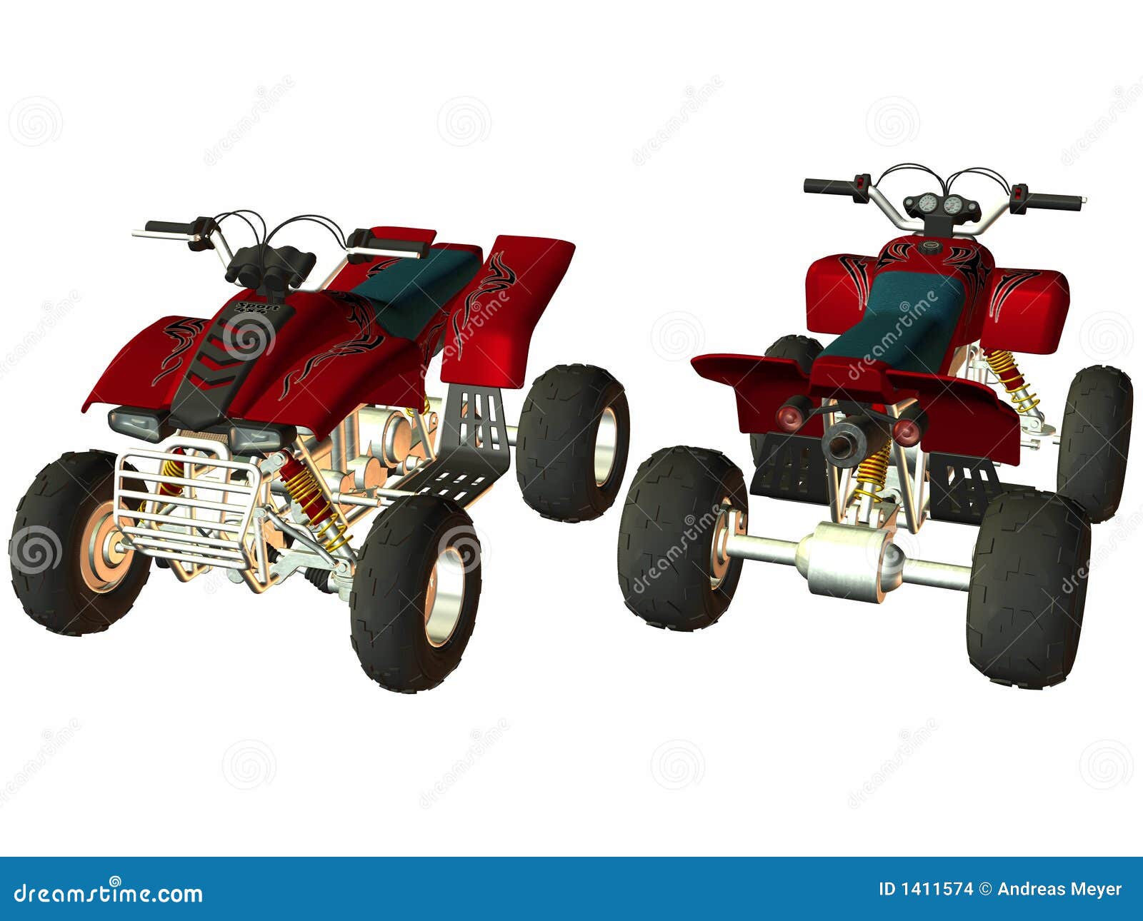 ATV 4x4 stock illustration. Illustration of team, four - 1411574