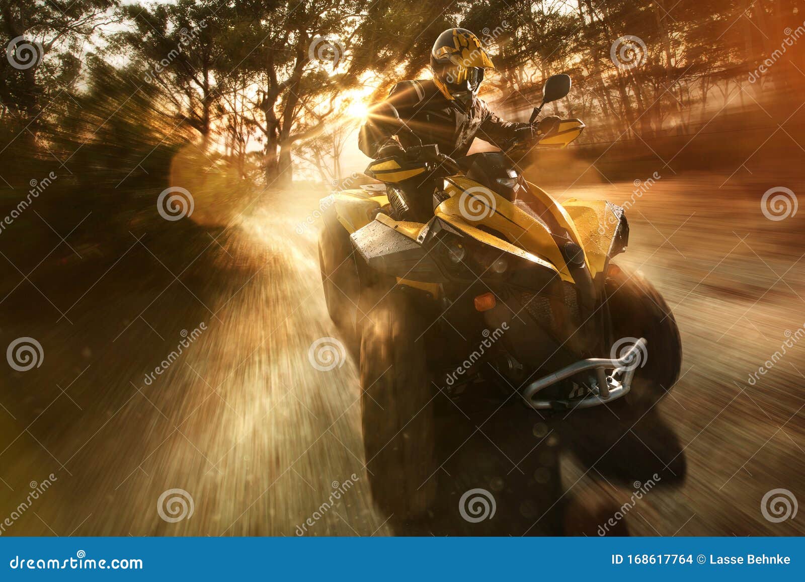 ATV Driver in an Offroad Setting Stock Photo - Image of splash ...