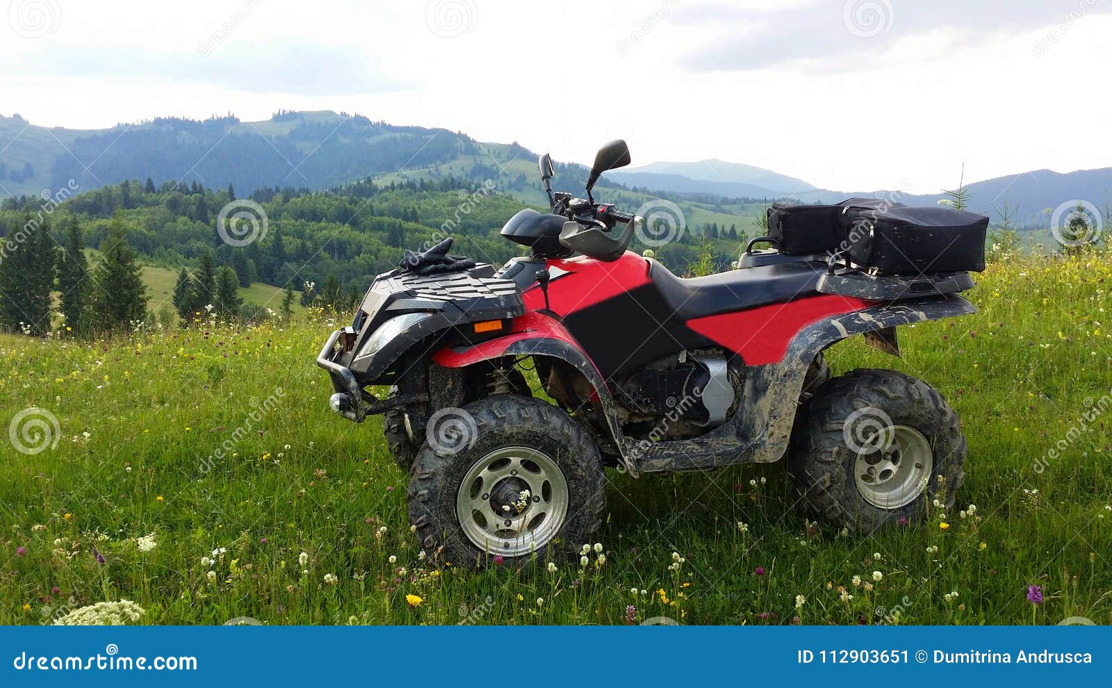 Atv on the field stock image. Image of riding, outdoors - 112903651