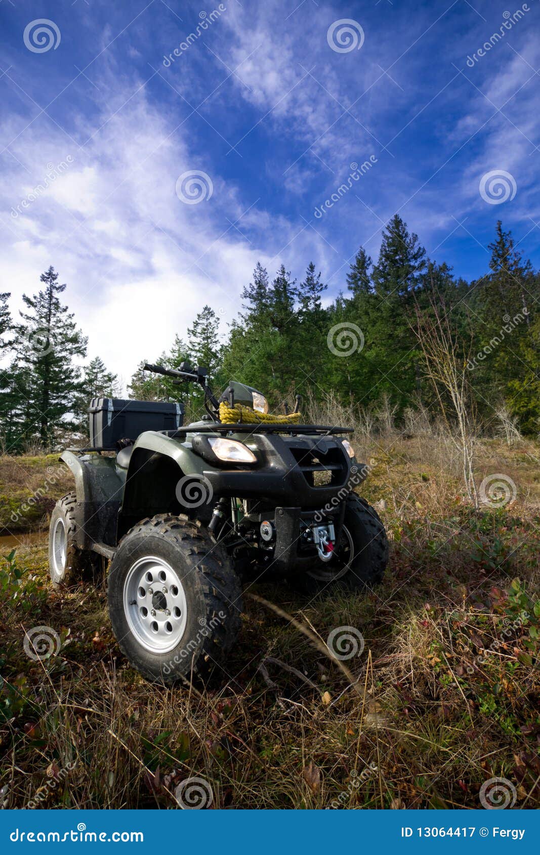 ATV in the mountains stock image. Image of close, hook - 13064417