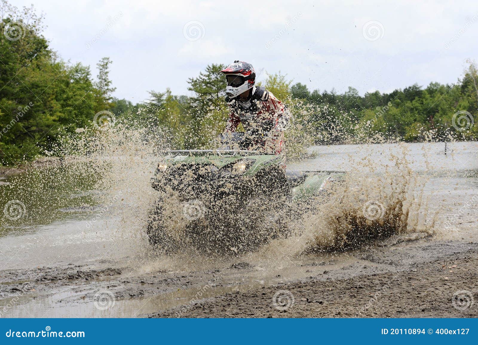 ATV in mudhole stock photo. Image of excitement, quad - 20110894