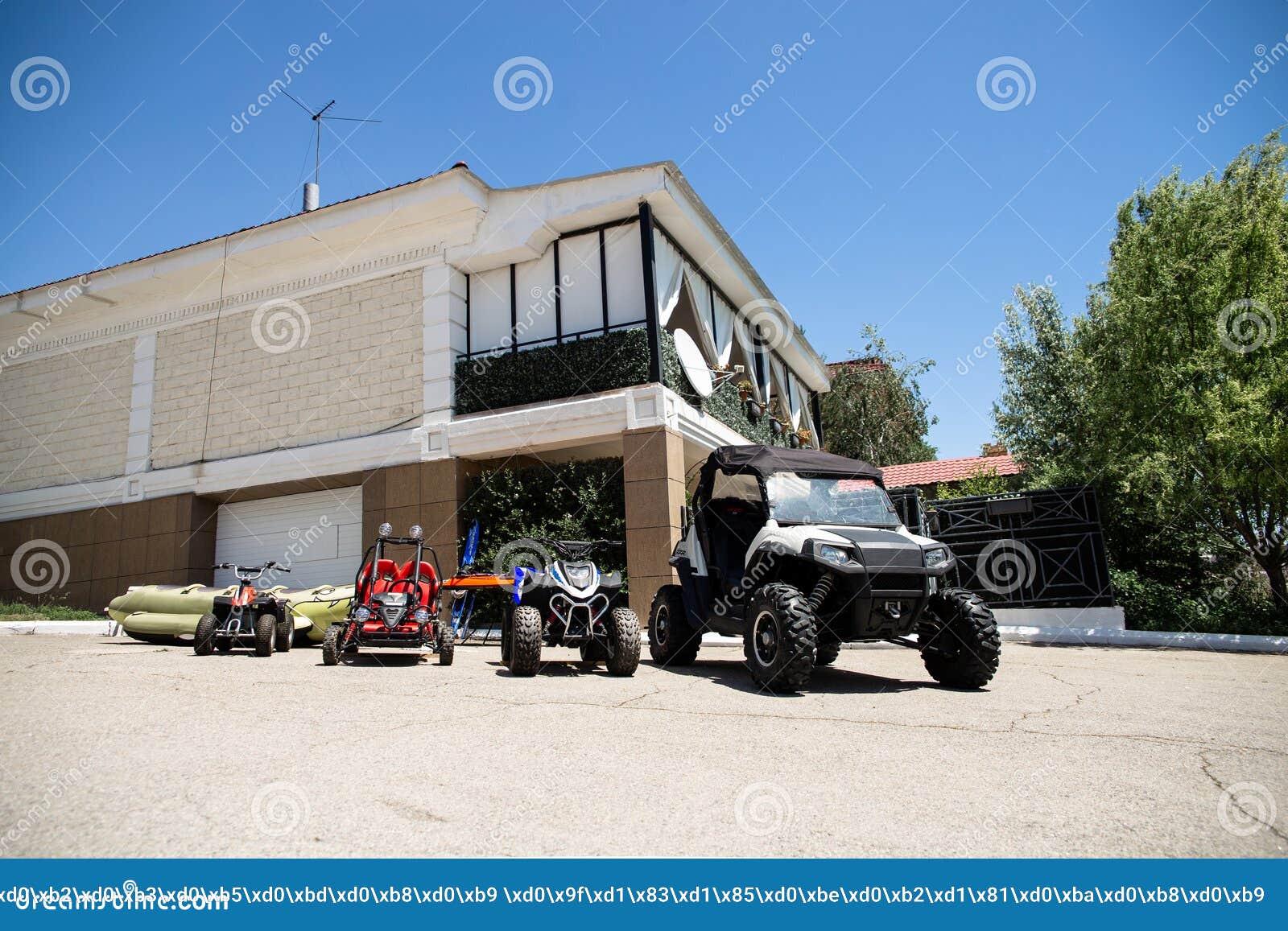 ATV is Parked in a Row on the Road Stock Photo - Image of motorbike ...