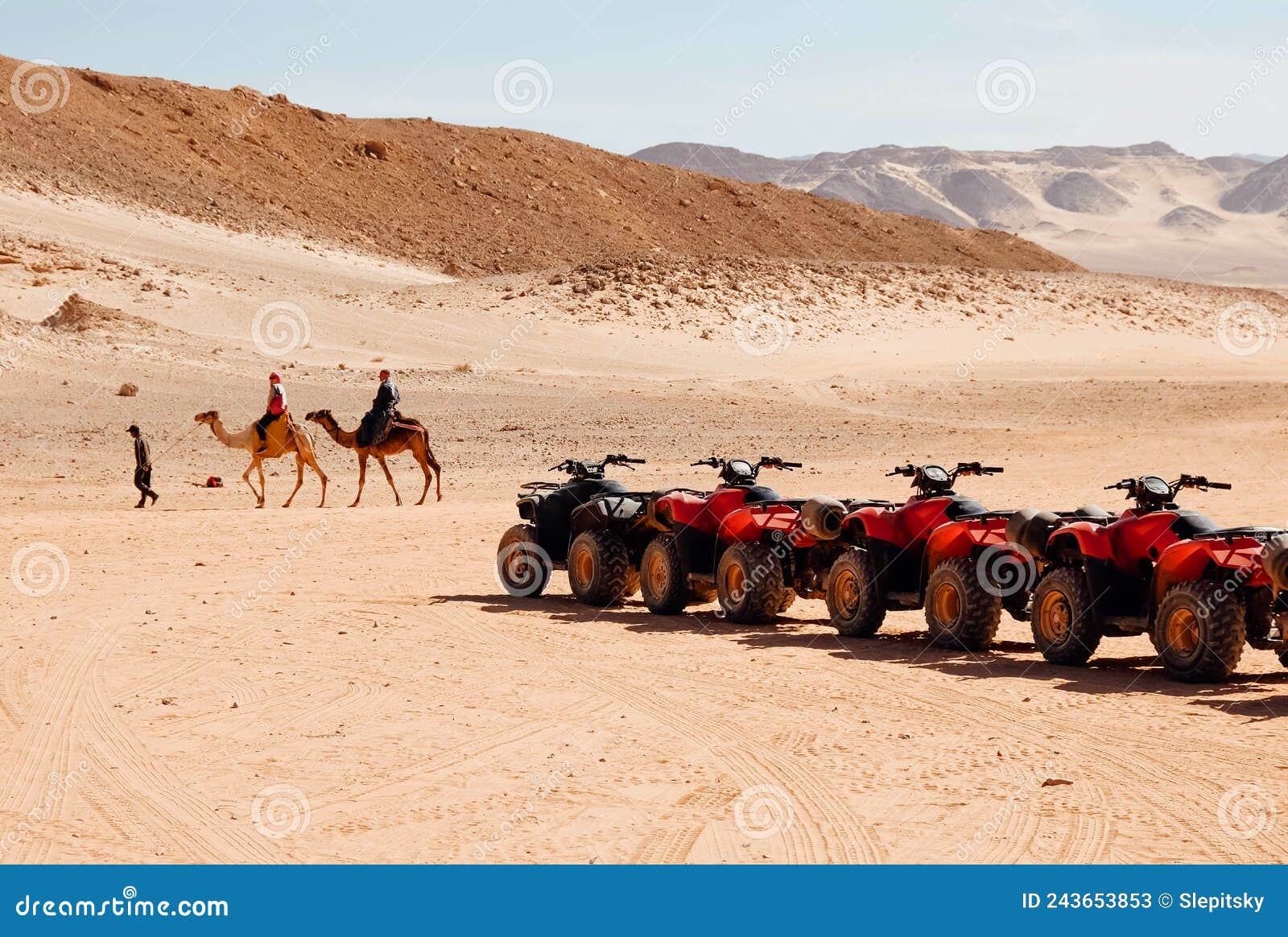 ATV Quad Bikes for Safari in Desert Stock Image - Image of rally, heat ...