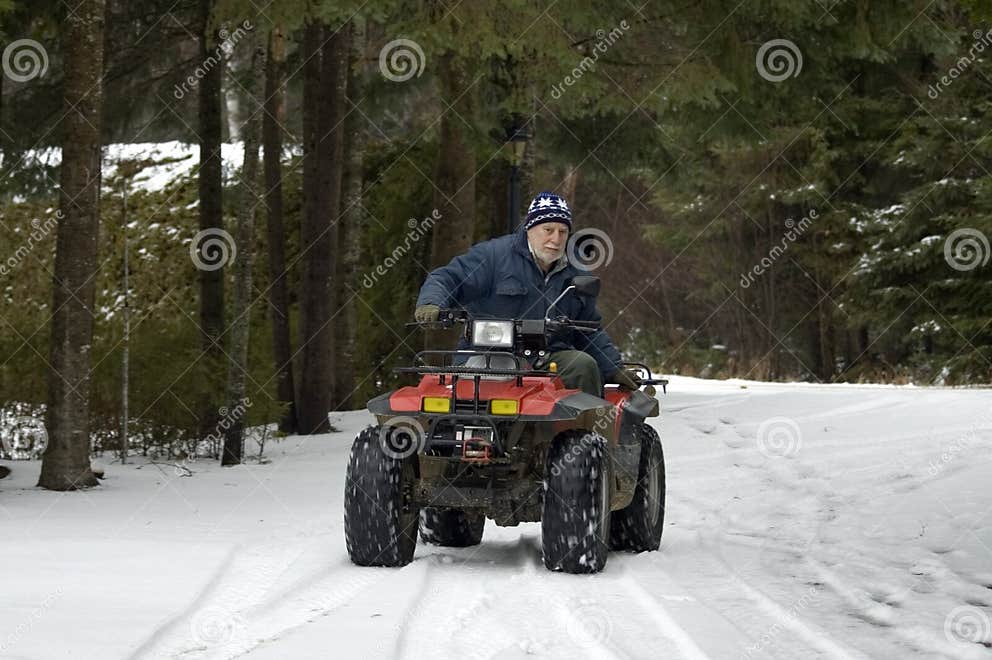 ATV quad senior rider stock image. Image of four, vacation - 368413