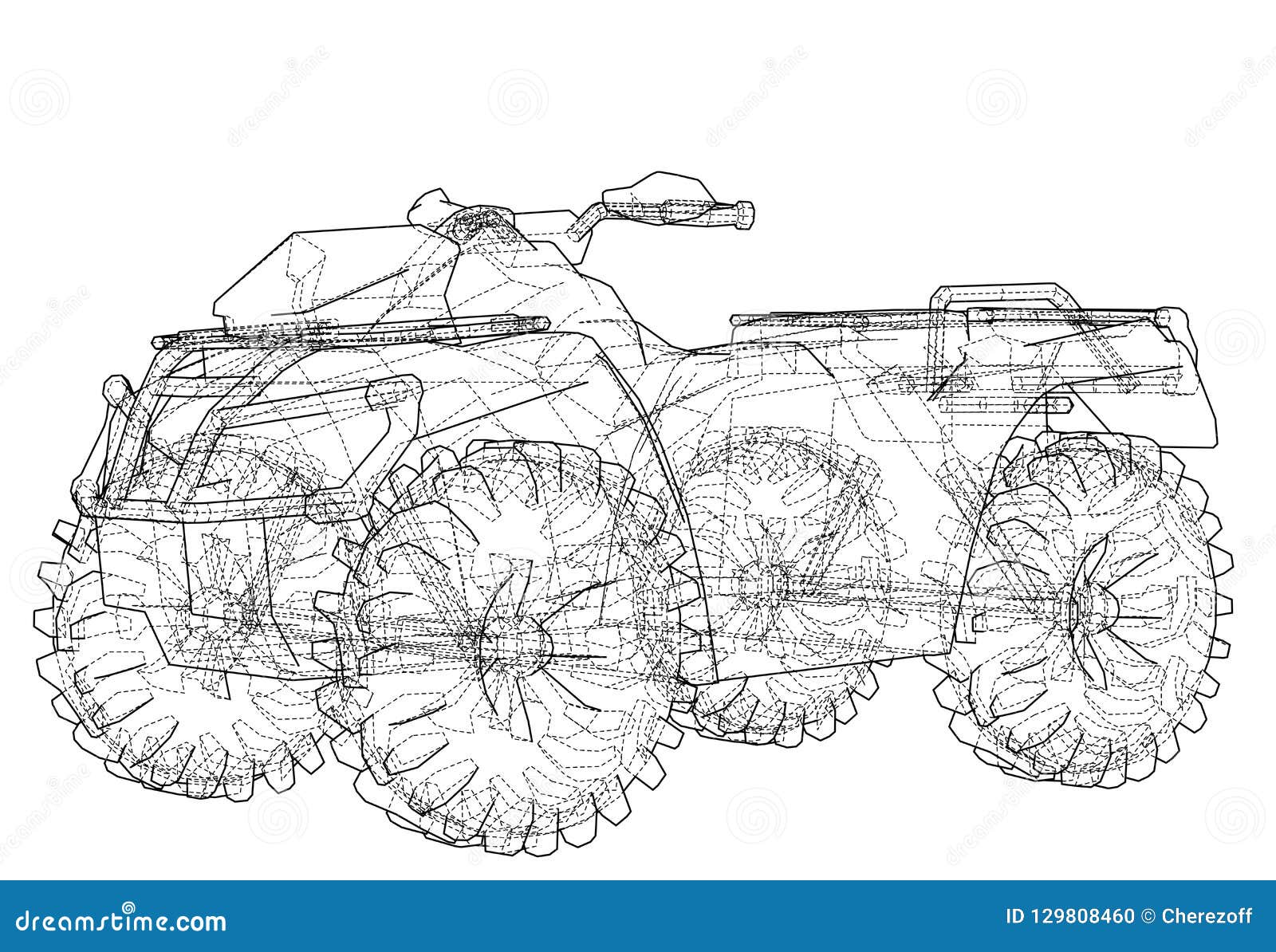 ATV Quadbike Concept Outline. Vector Stock Vector - Illustration of ...