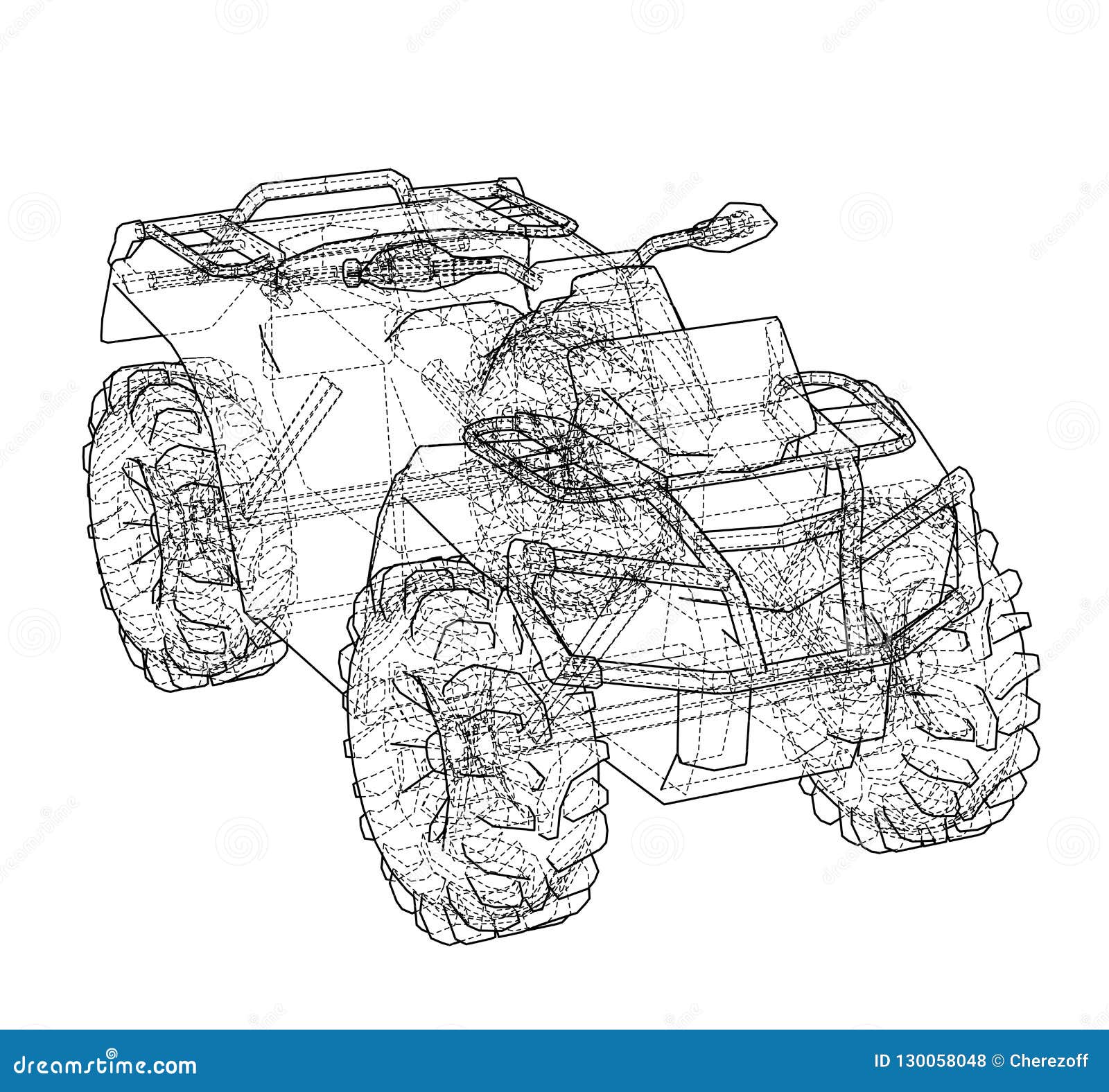 ATV Quadbike Concept Outline. Vector Stock Vector - Illustration of ...
