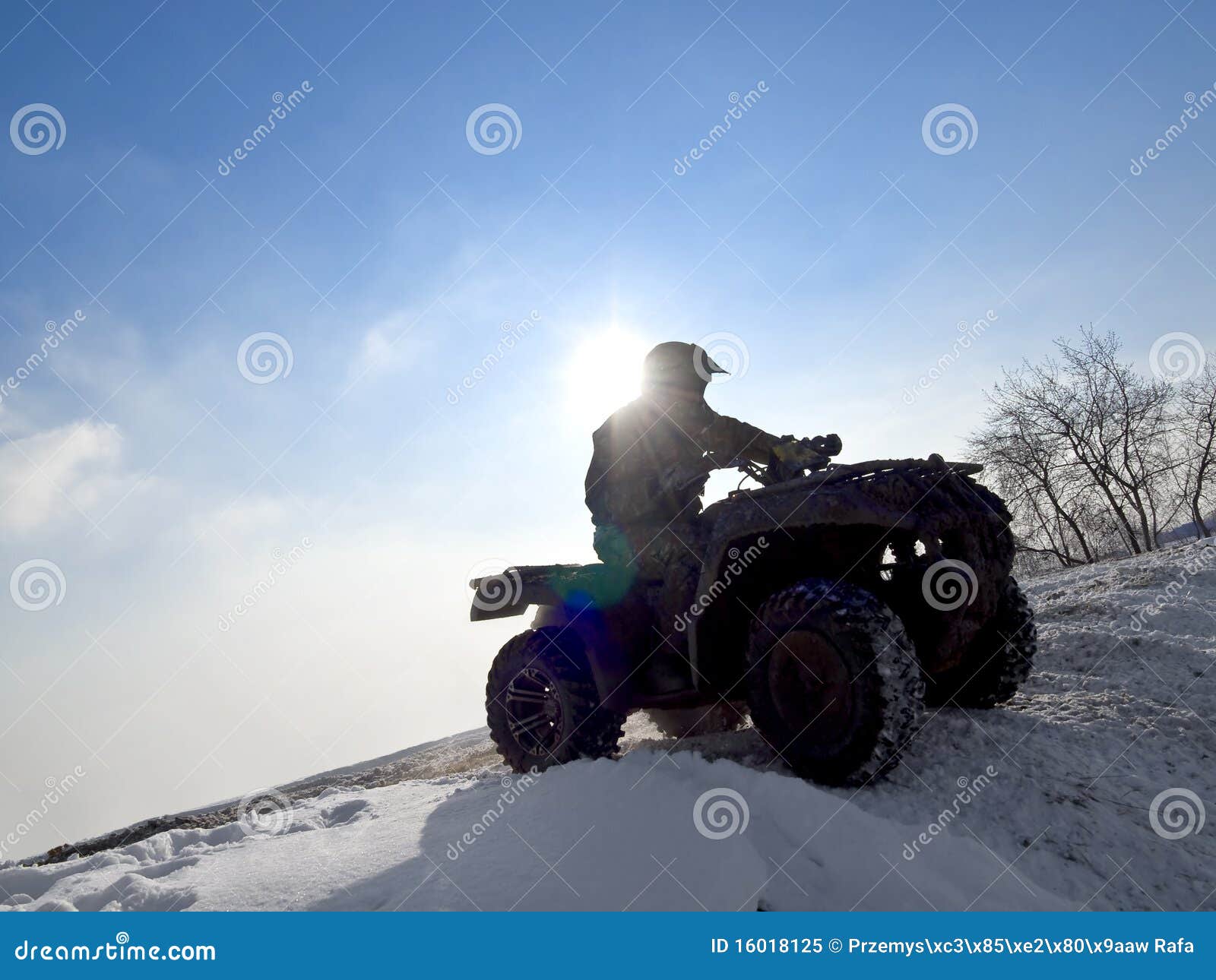ATV rider. stock image. Image of quad, blue, winter, offroad - 16018125