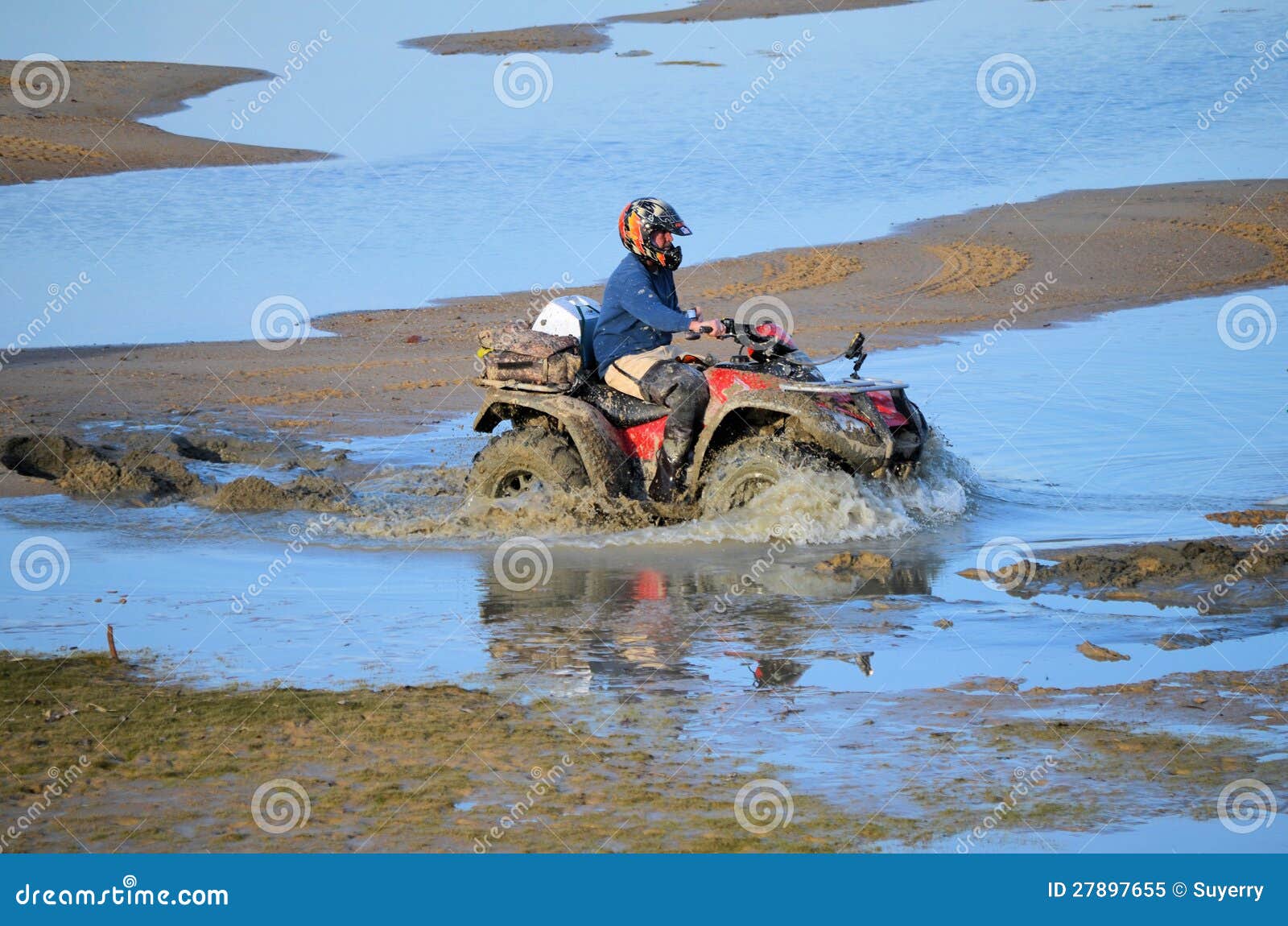 ATV Riding in Mud and Water Editorial Image - Image of recreation ...