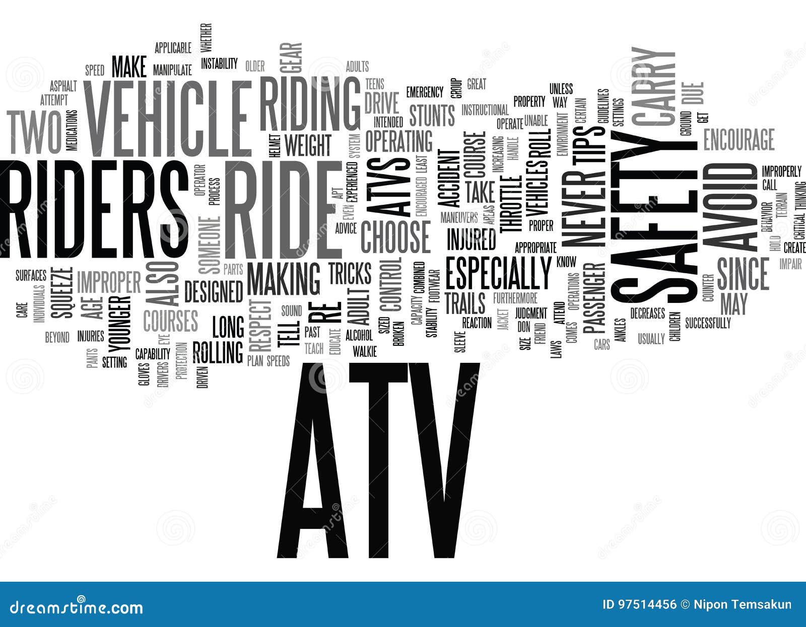 Atv Safety Tips Word Cloud Concept Stock Vector - Illustration of ...