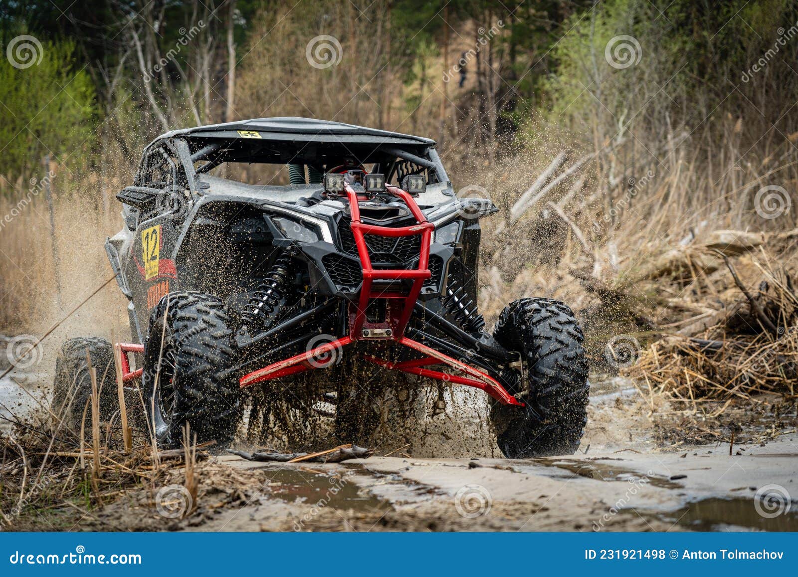ATV/UTV/4x4 Off-road Vehicle in Muddy Water Stock Photo - Image of dust ...