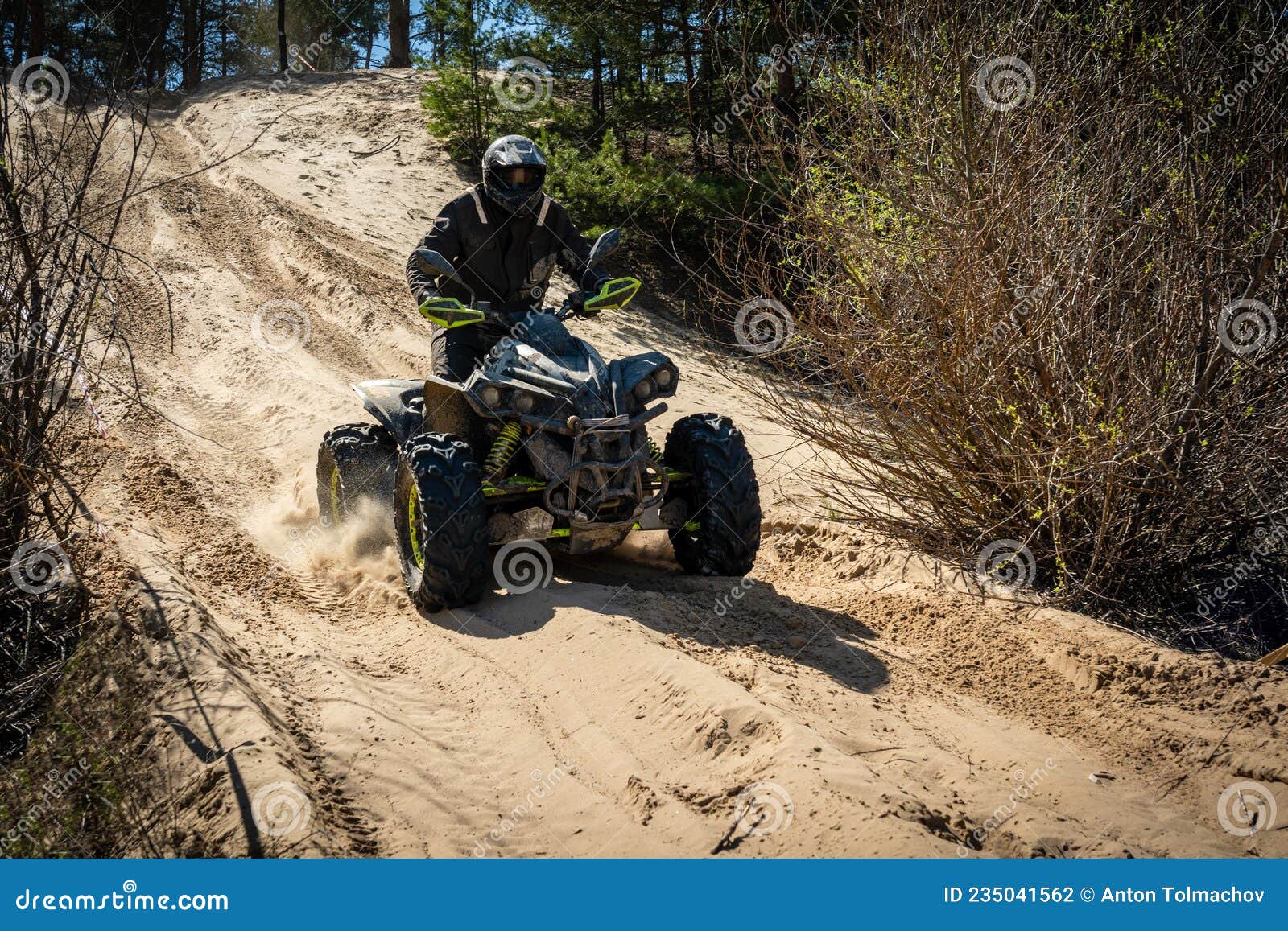 ATV and UTV Racing in Sand Track. Amateur Competitions. 4x4 Editorial ...
