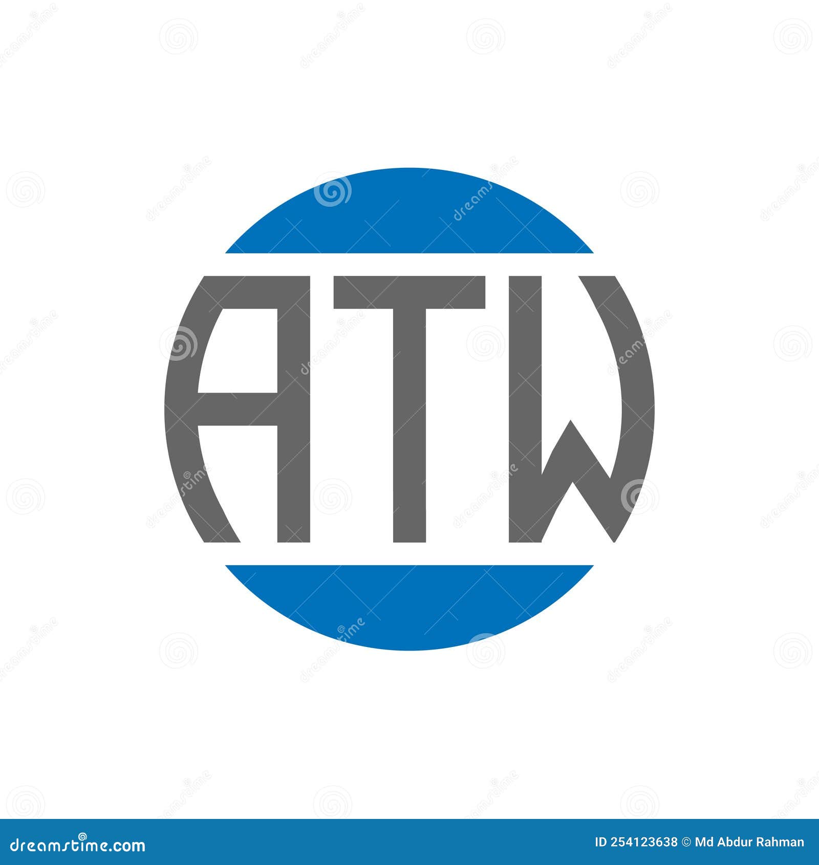 ATW Letter Logo Design on White Background. ATW Creative Initials ...