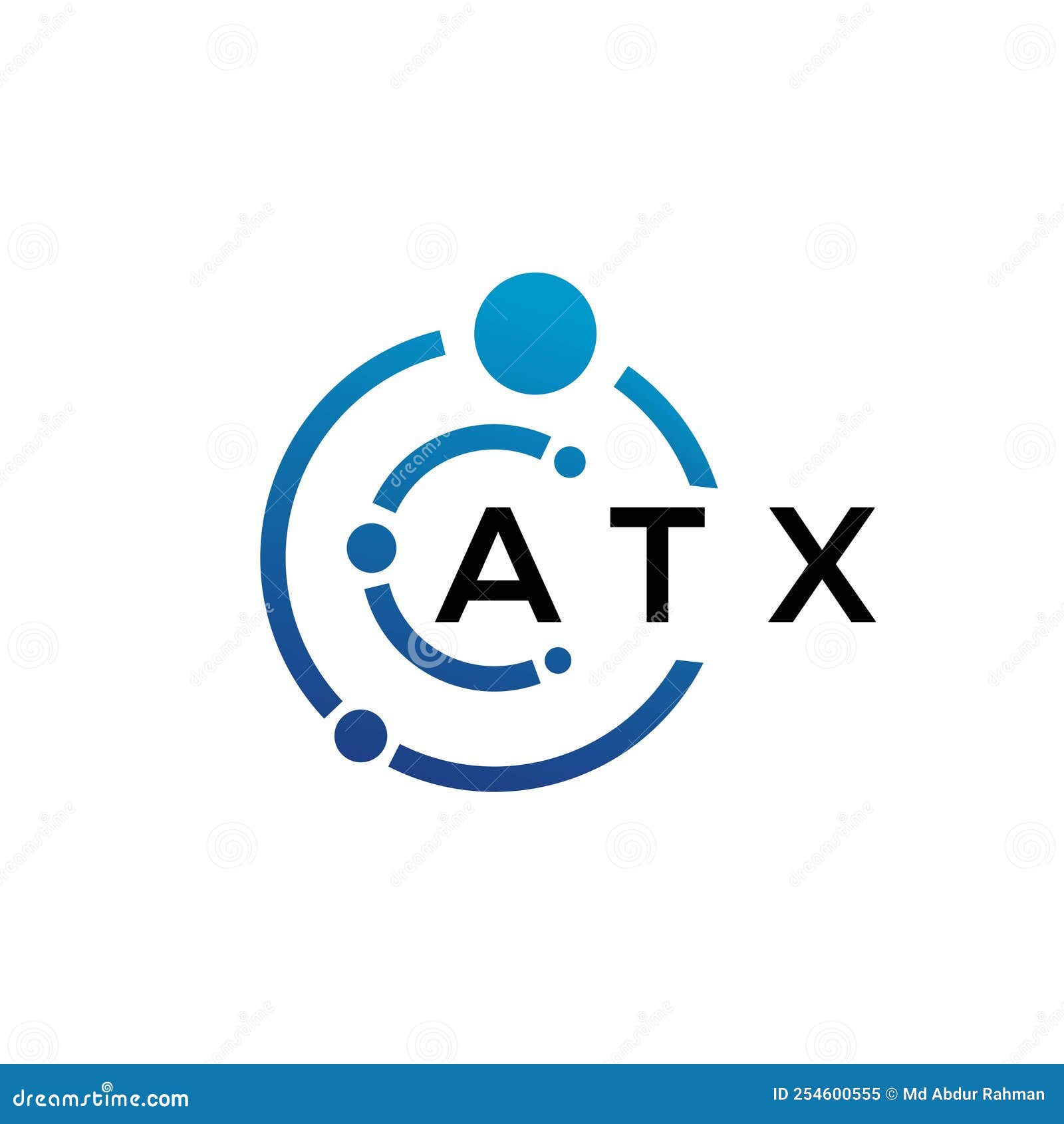 ATX Letter Logo Design On Black Background. ATX Creative Initials ...