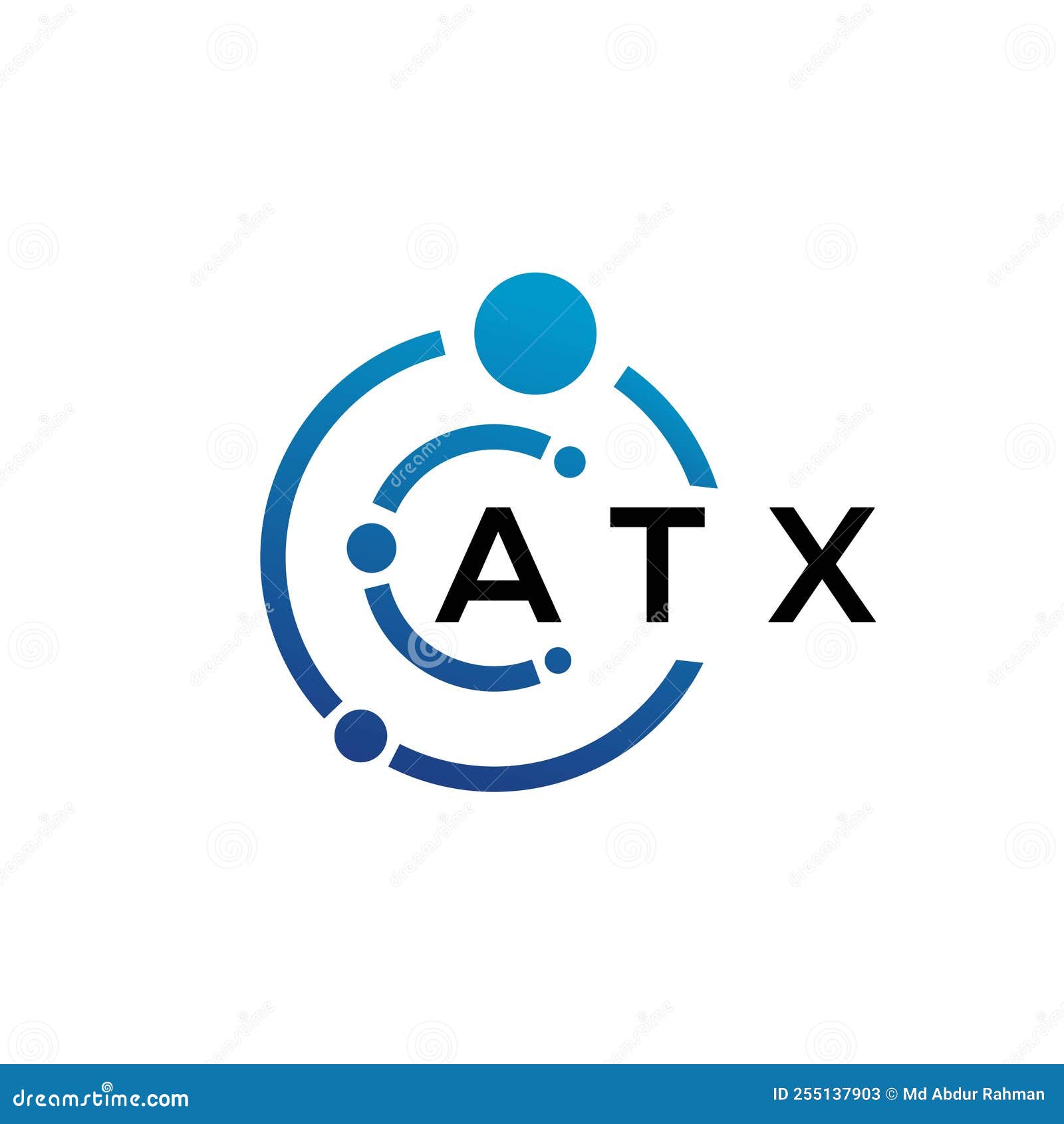 ATX Letter Logo Design On Black Background. ATX Creative Initials ...