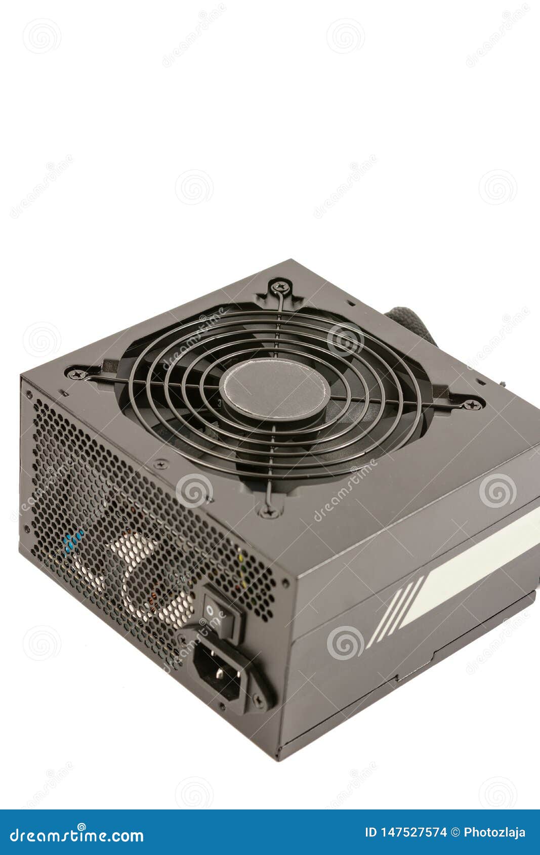 ATX Power Suply Black Model Isolated Above White Background Stock Photo ...