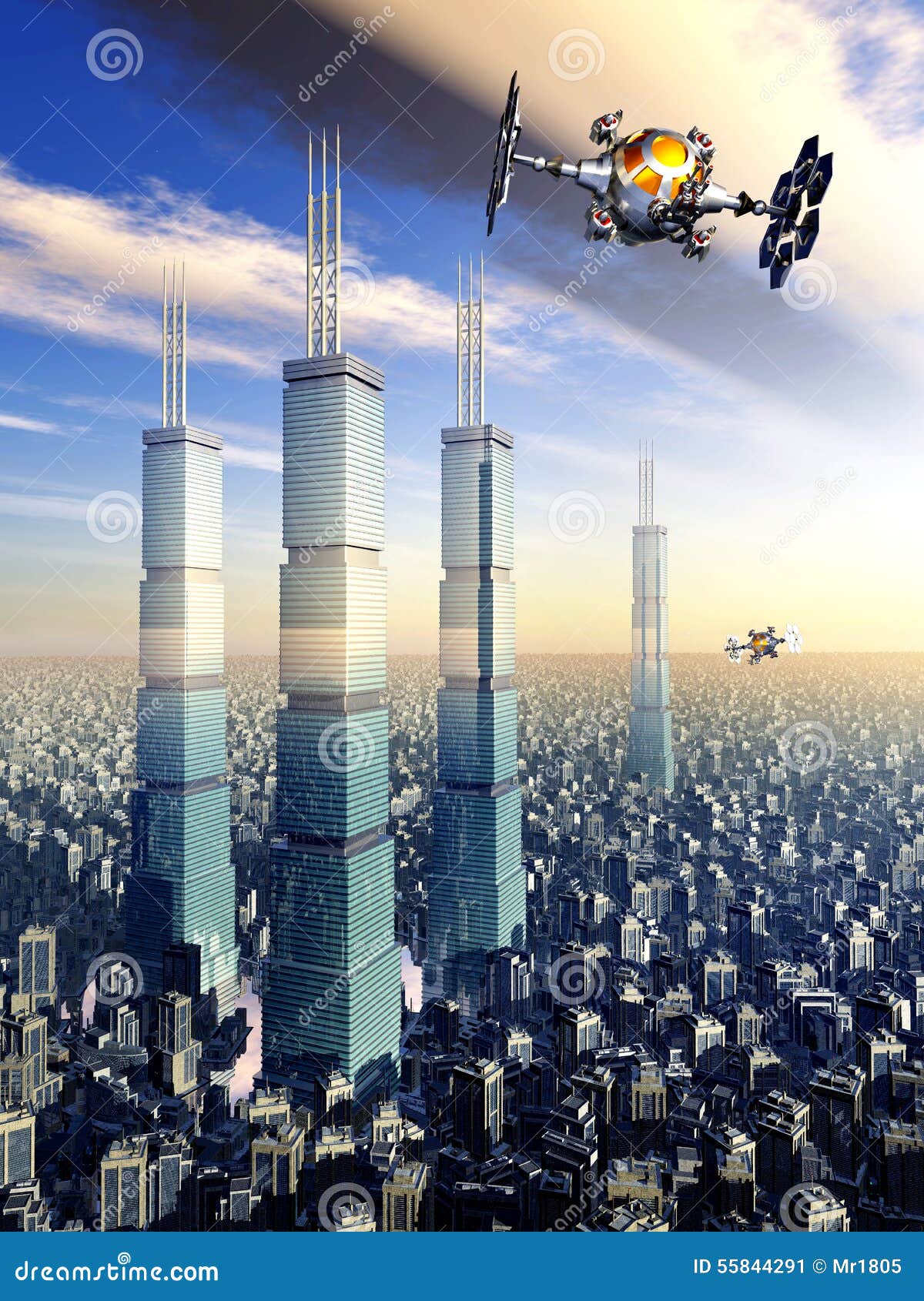 Außerirdische Zivilisation stock abbildung. Illustration von gebäude ...