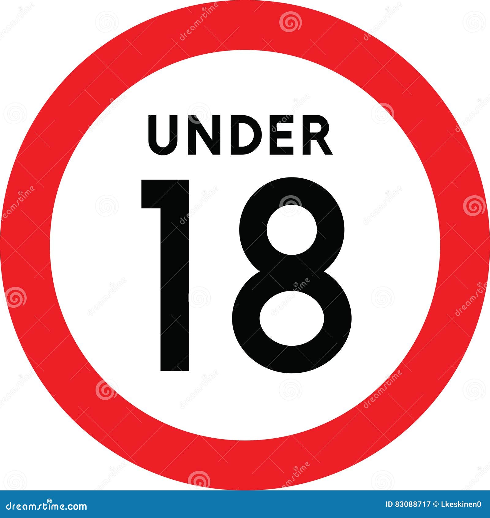Au-dessous De Le Signe Dix-huit Illustration Stock - Illustration du ...