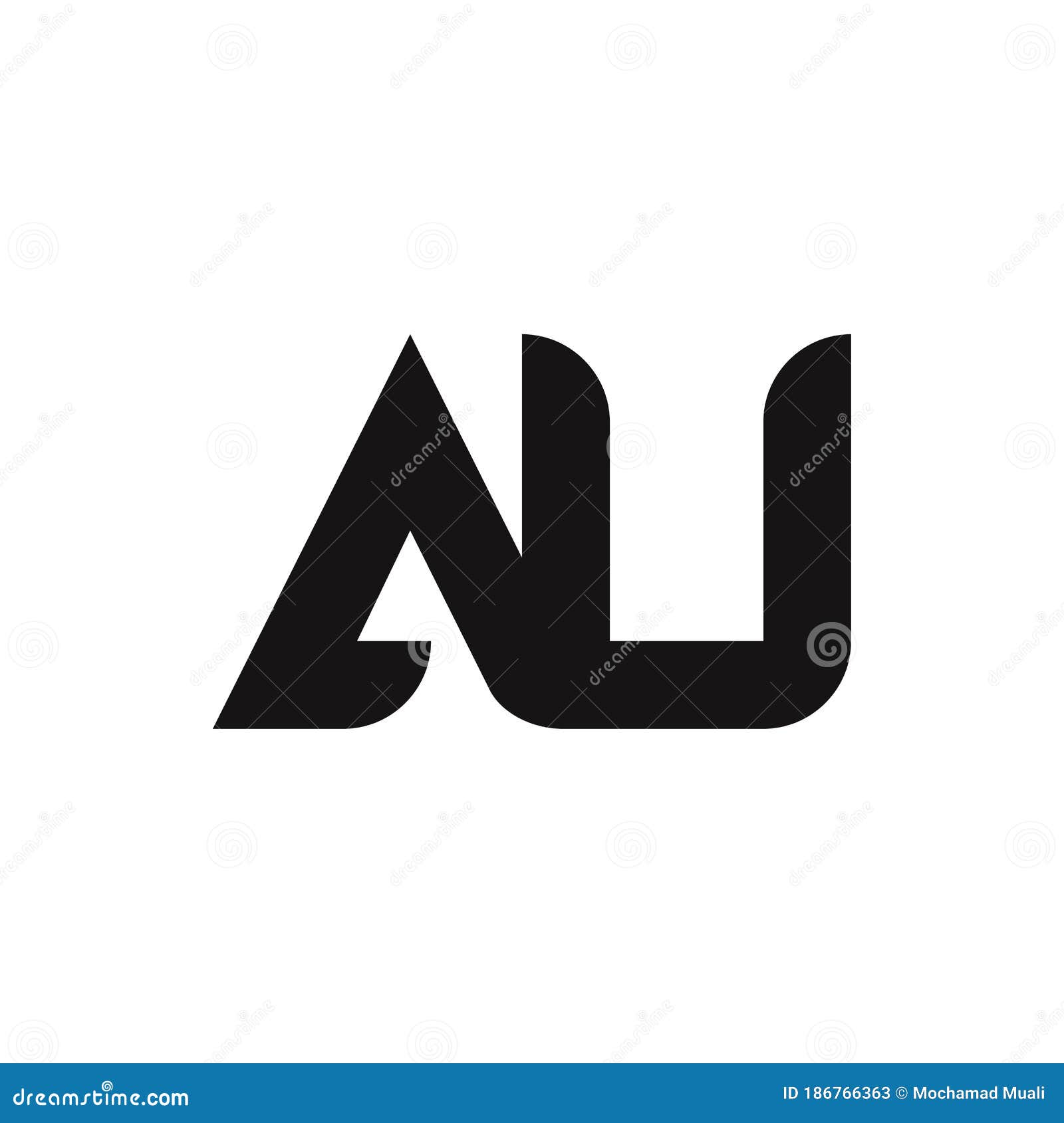AU Letter Logo Design with Simple Style Stock Vector - Illustration of ...
