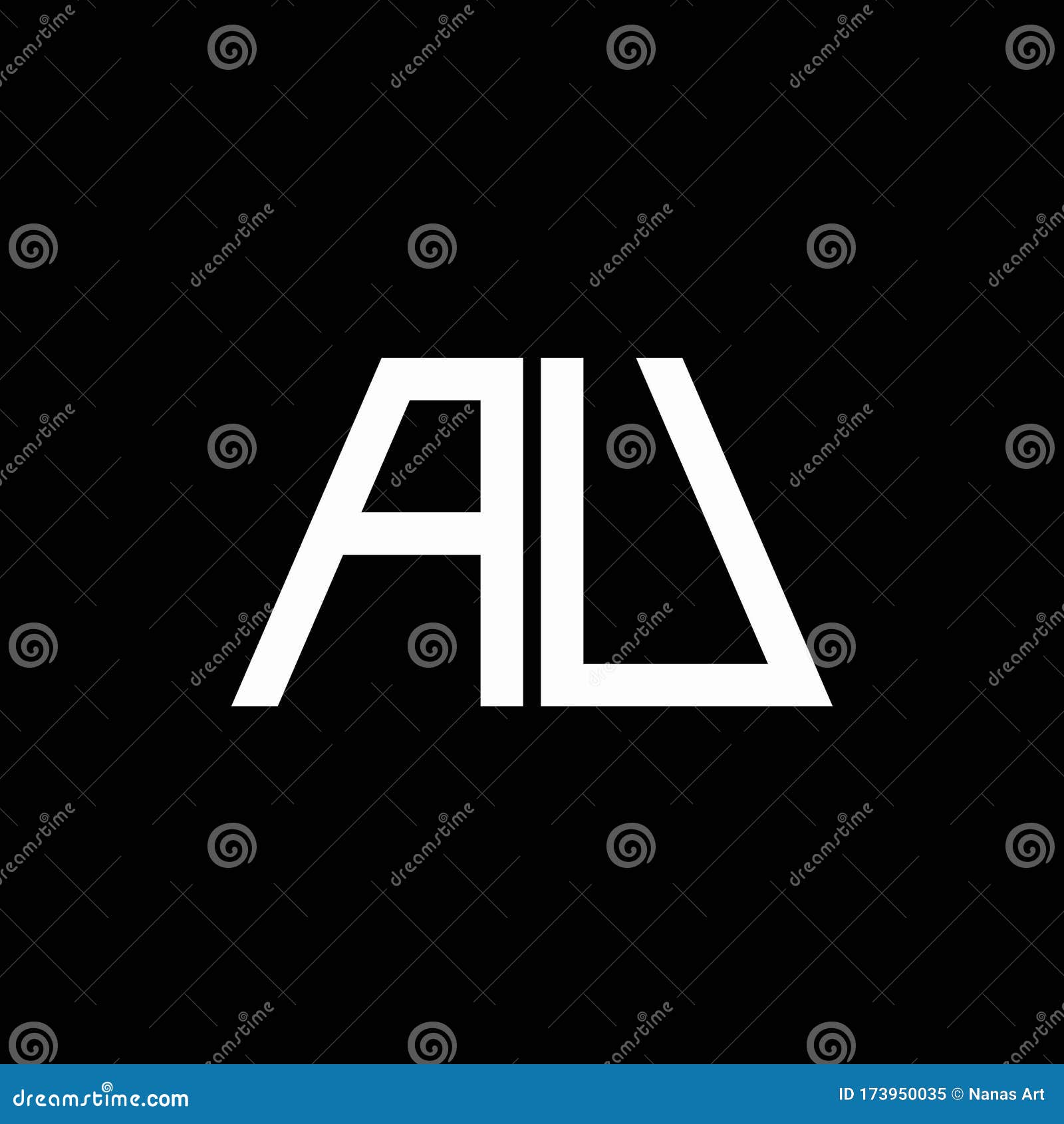 AU Logo Abstract Monogram Isolated on Black Background Stock ...