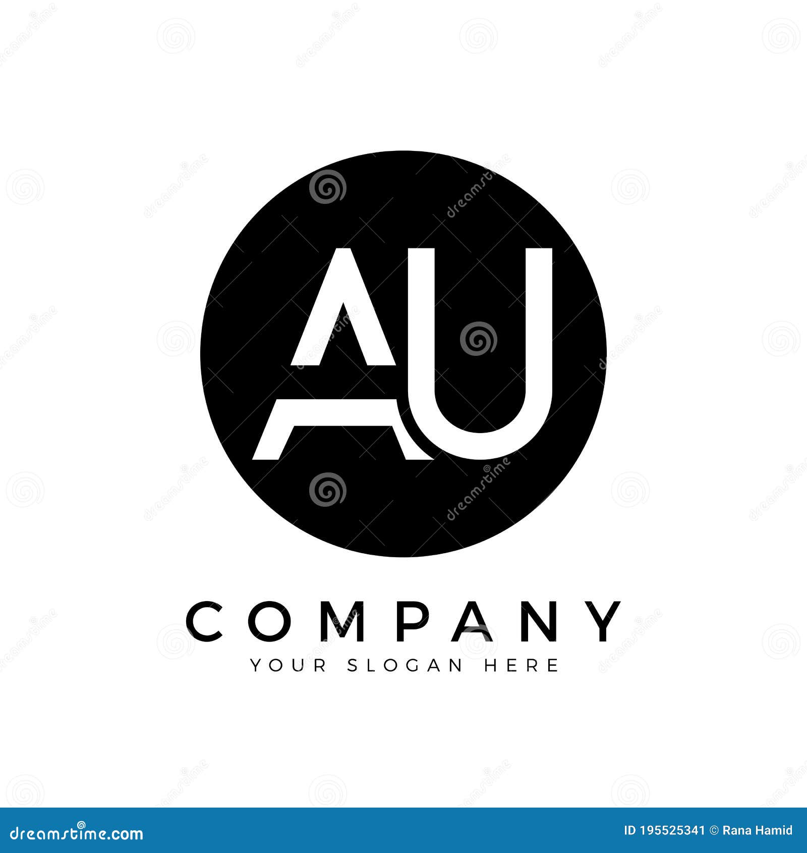 AU Logo Design Business Typography Vector Template. Creative Linked ...