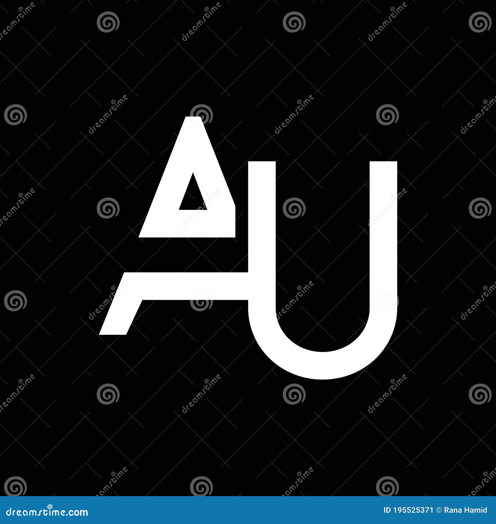 AU Logo Design Business Typography Vector Template. Creative Linked ...