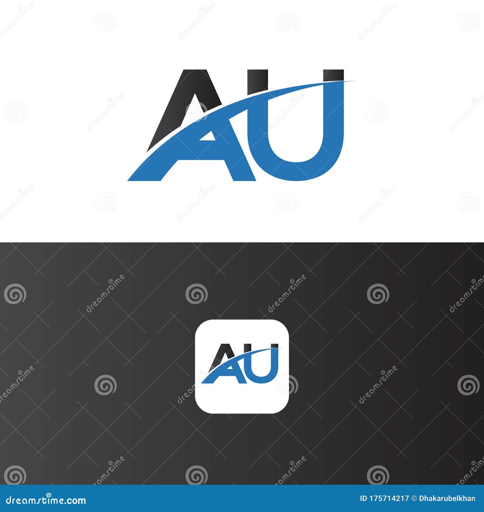 AU Logo Letter Design Template Element Stock Vector - Illustration of ...
