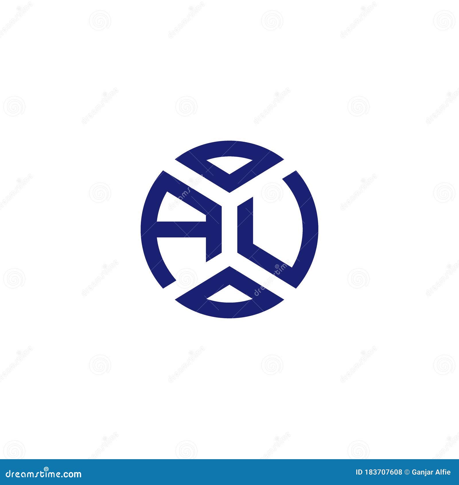 AU Monogram Logo with Abstract Shapes in Modern Style Stock Vector ...