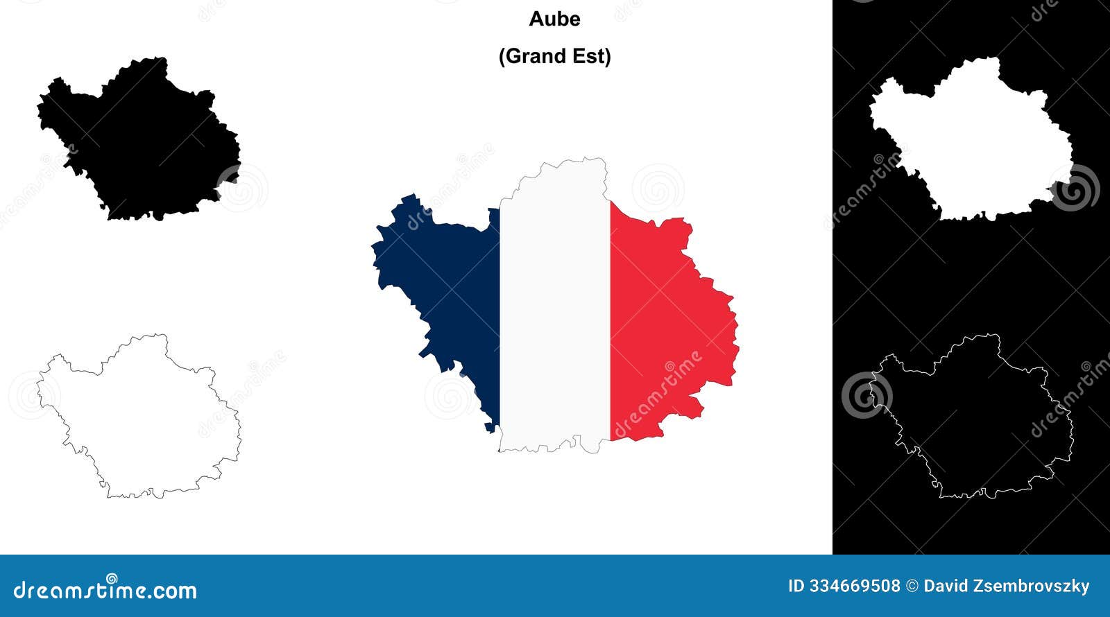 Aube outline map stock vector. Illustration of border - 334669508