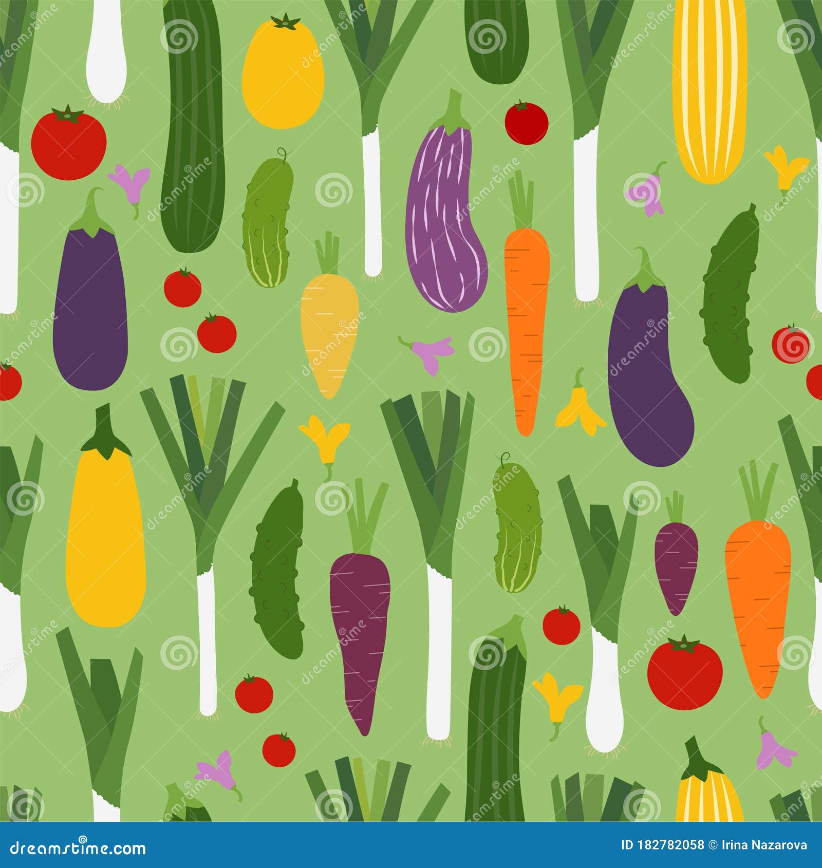Cartoon Vegetables. Colored Seamless Patterns Stock Vector ...
