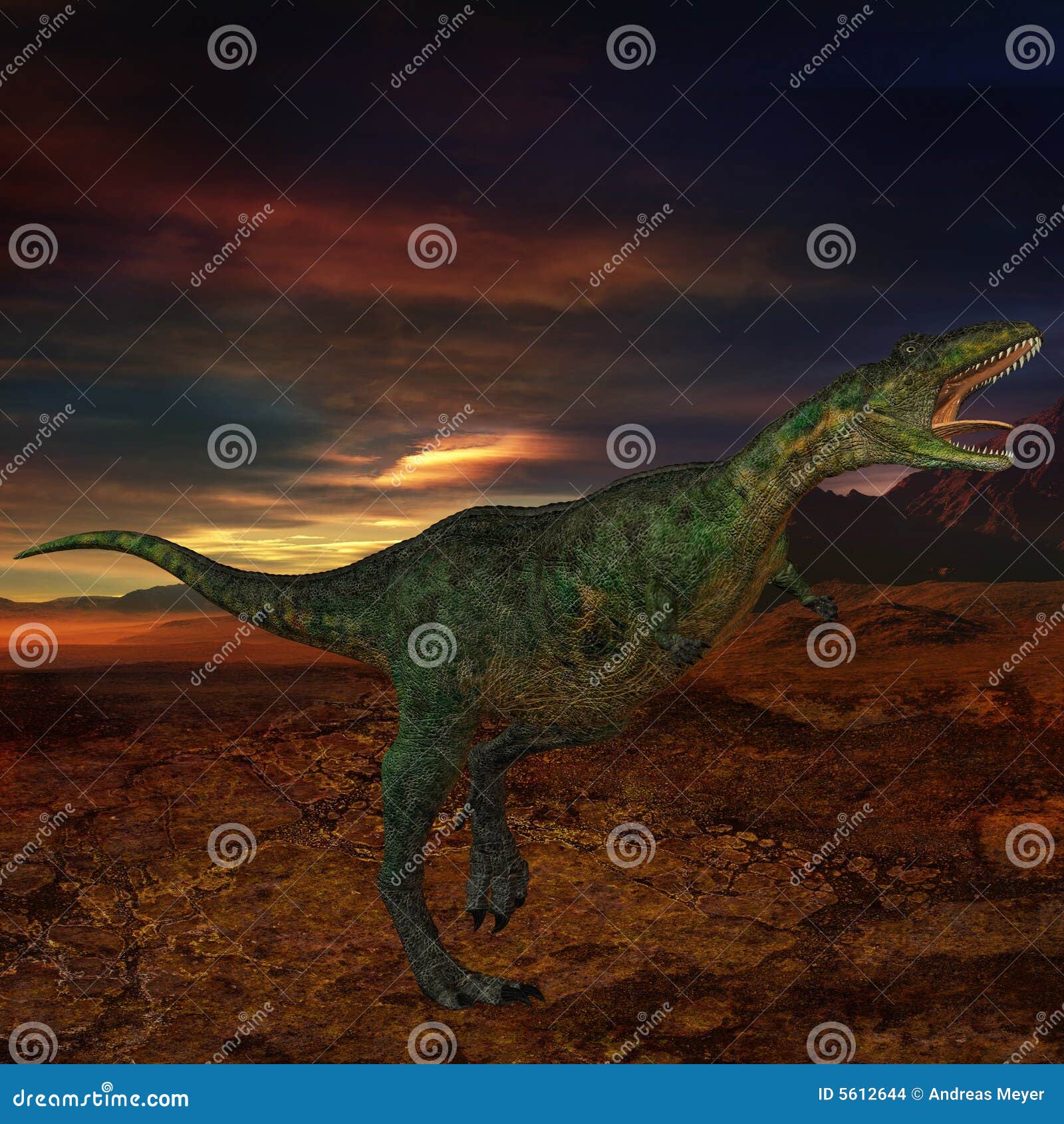 Aucasaurus-3D Dinosaur stock illustration. Illustration of monstrous ...