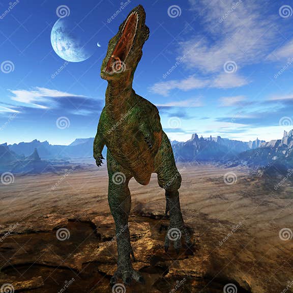 Aucasaurus-3D Dinosaurier stock abbildung. Illustration von fossil ...