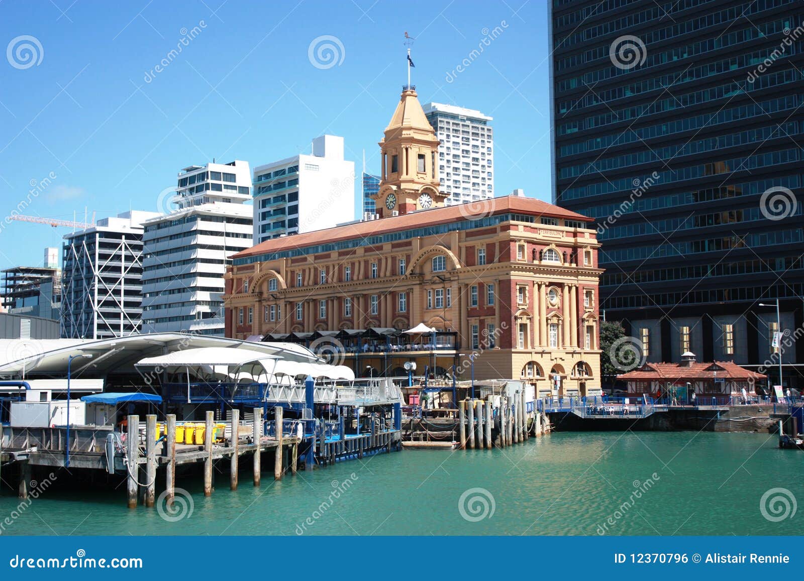 Auckland Ferry Building stock photo. Image of commute - 12370796