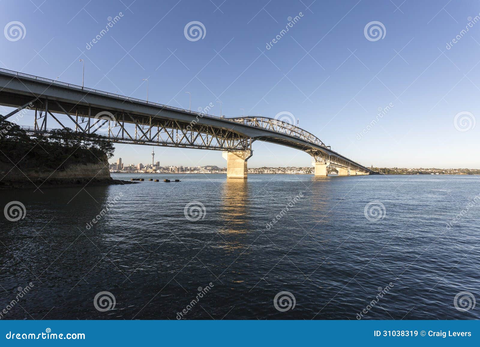 Auckland Harbor Bridge stock image. Image of cityscape - 31038319