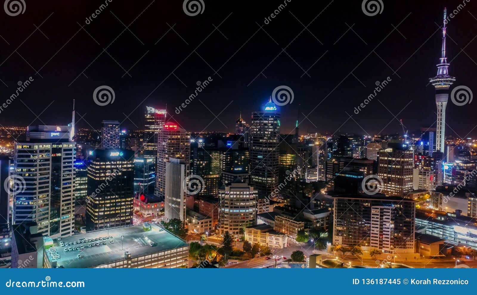Auckland at Night Seen from the Drone Editorial Image - Image of ...
