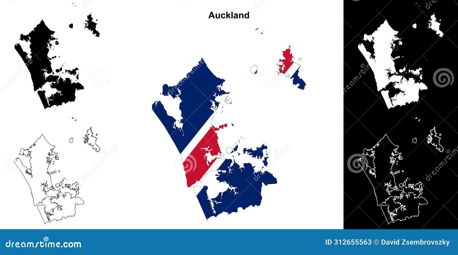 Auckland Outline Map Vector Illustration | CartoonDealer.com #360614218