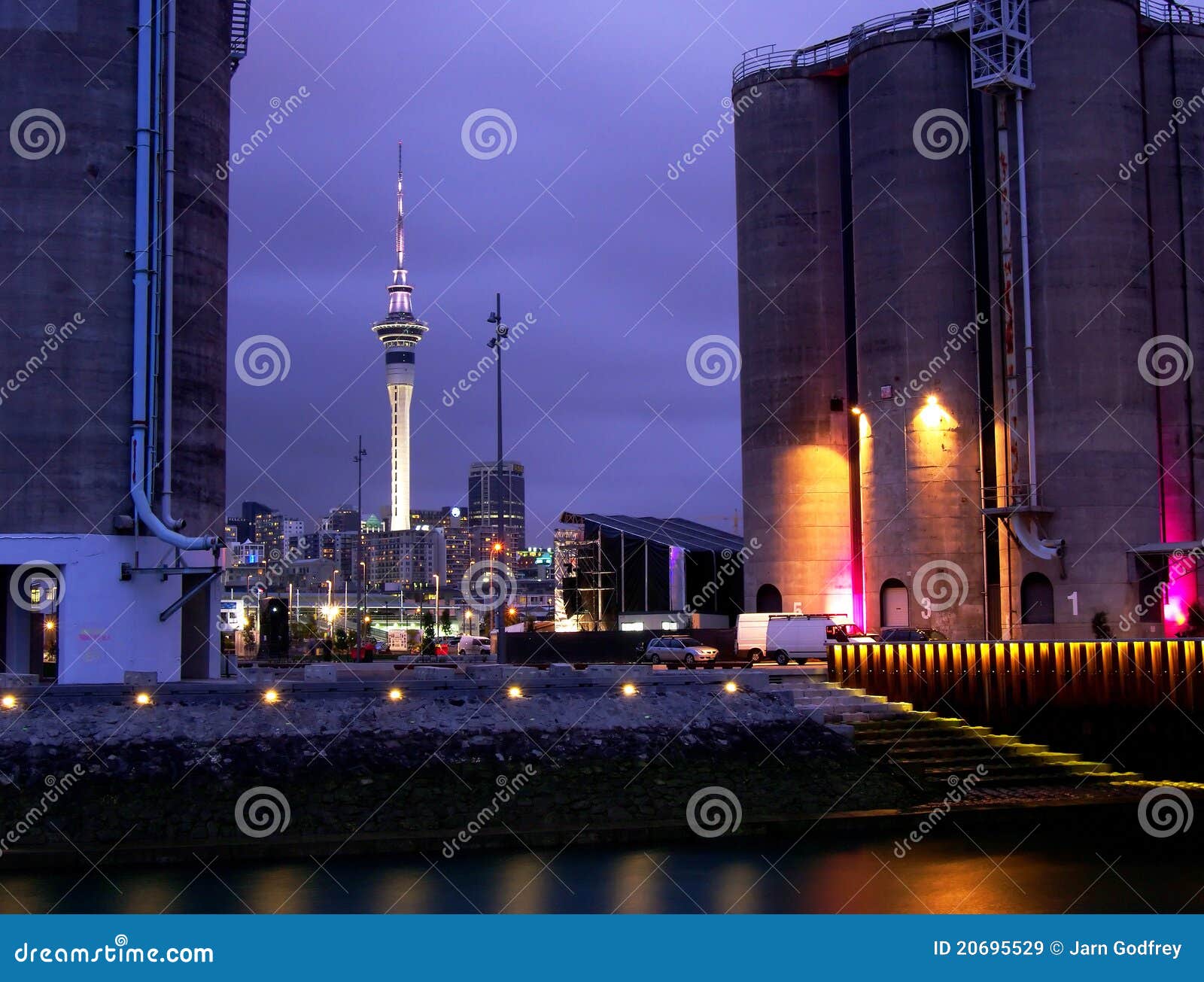 Auckland Sky Tower at Night Editorial Stock Image - Image of urban ...