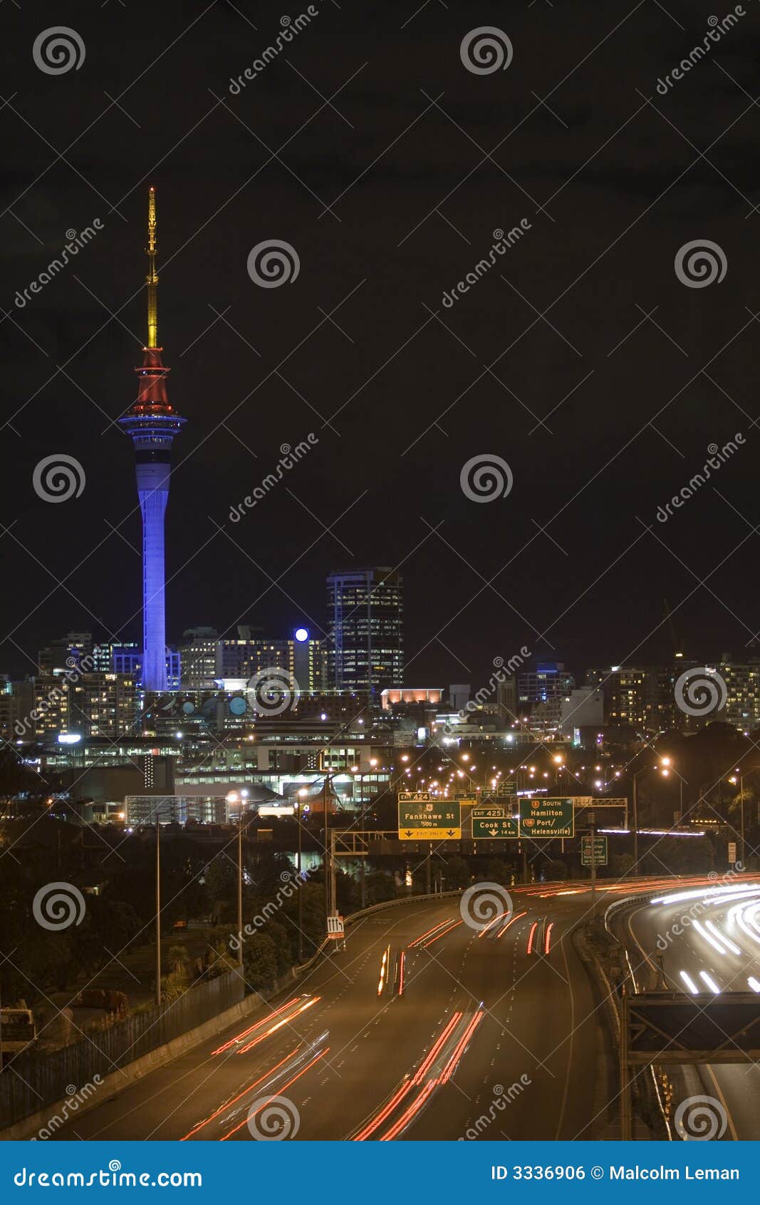 Auckland Sky Tower at Night Stock Photo - Image of destinations, urban ...
