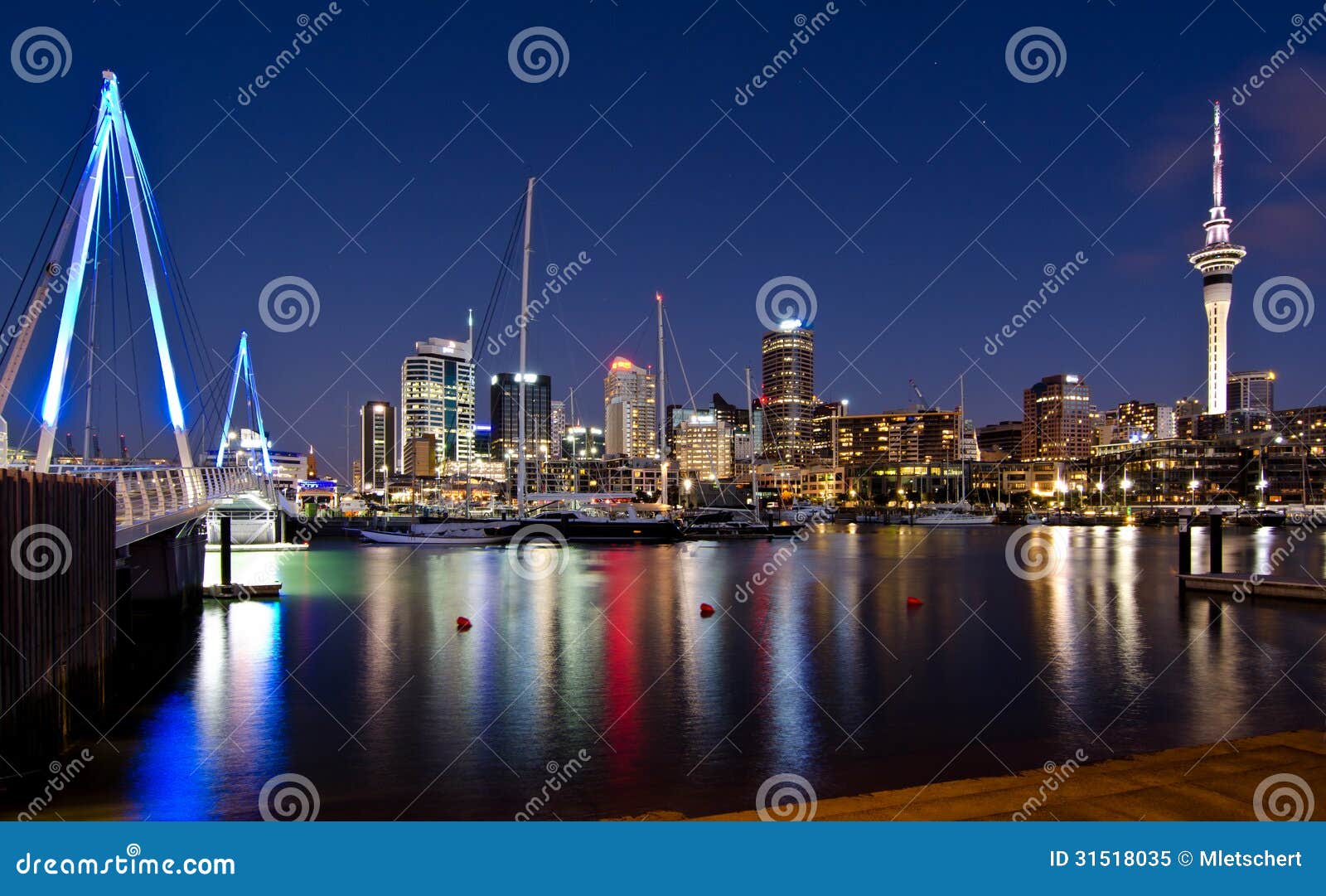 Auckland, Skyline with Bridge Stock Image - Image of auckland, zealand ...