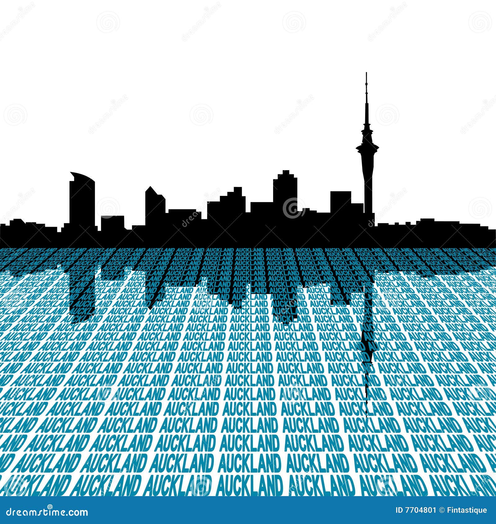 Auckland skyline with text stock vector. Illustration of cityscape ...