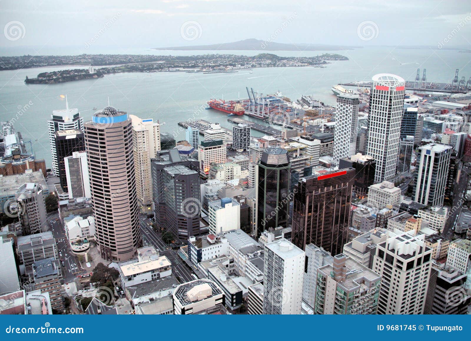Auckland skyscrapers stock image. Image of buildings, rainy - 9681745
