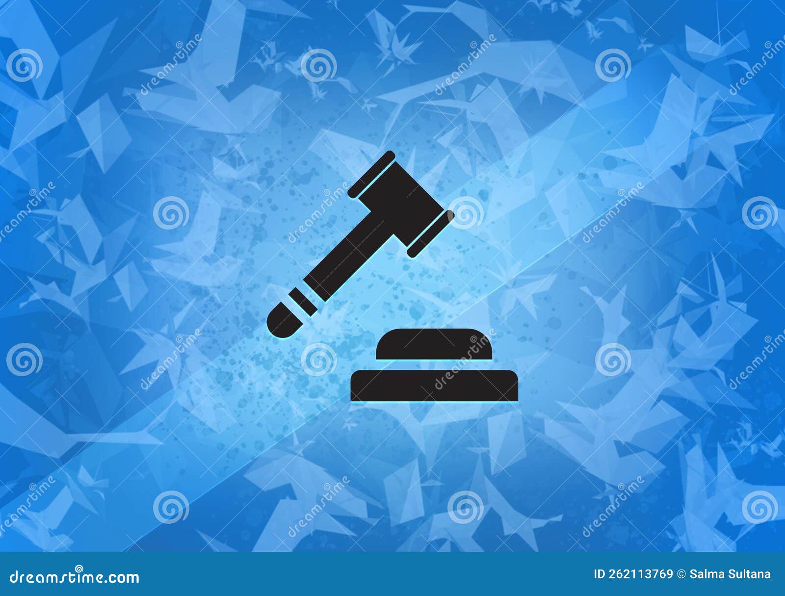 Auction Aesthetic Abstract Icon on Blue Background Stock Illustration ...