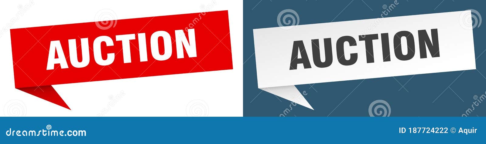 Auction Banner. Auction Speech Bubble Label Set Stock Vector ...
